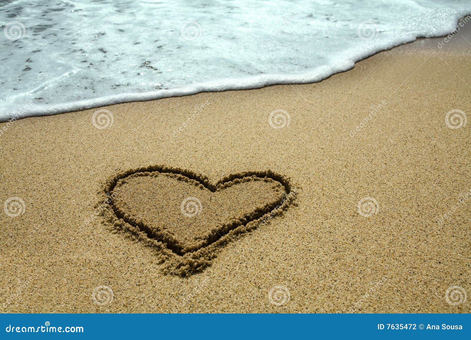 Handwritten heart on sand stock photo. Image of coast - 7635472