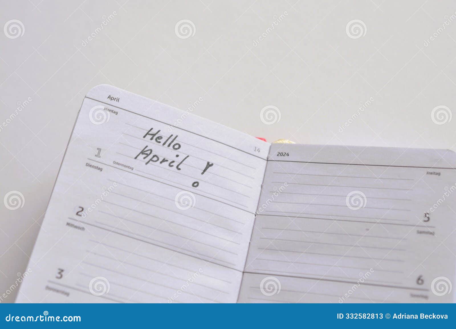 Handwritten Hello April Text in Calendar Stock Illustration ...