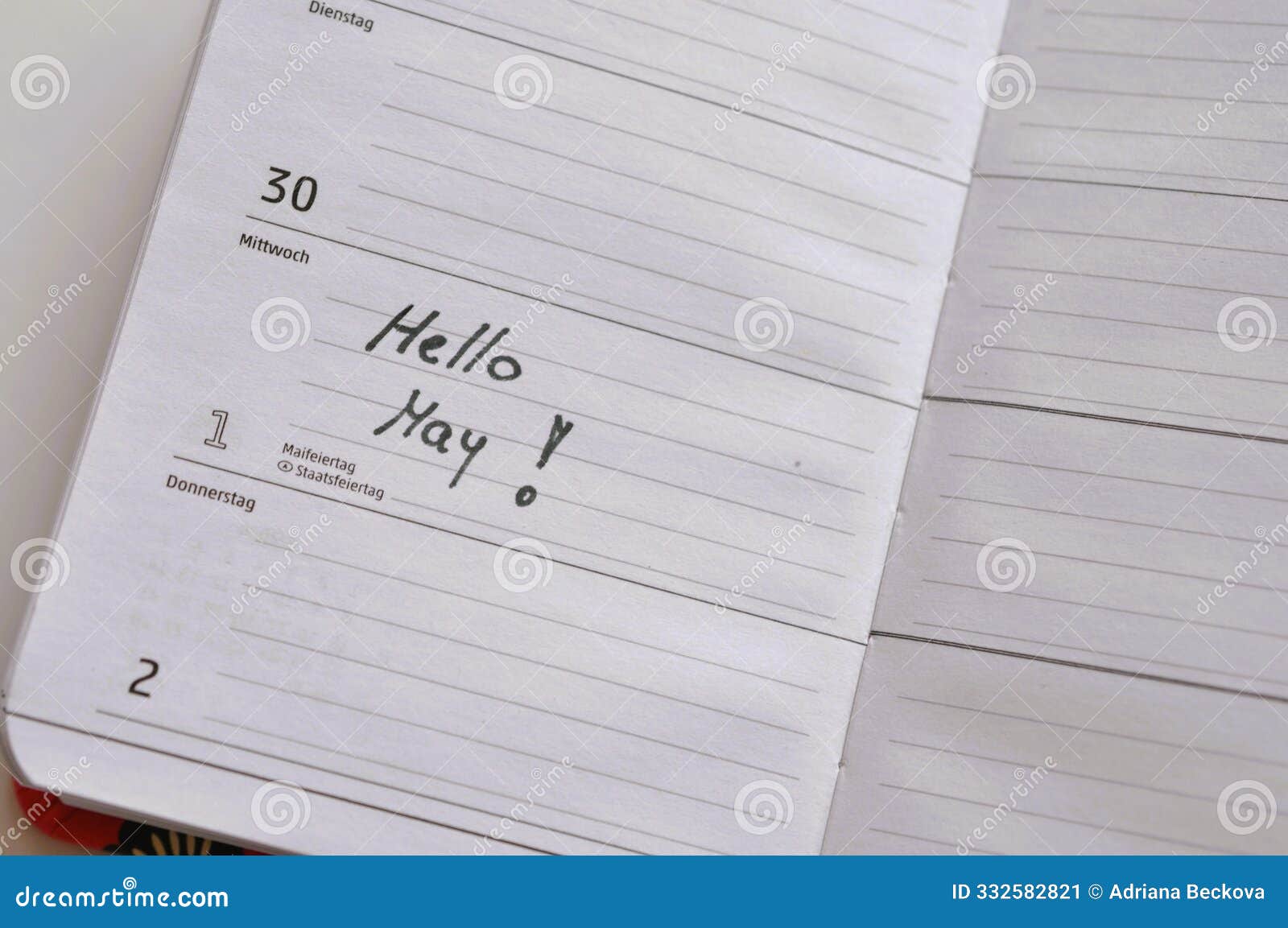 Handwritten Hello May in Calendar Stock Illustration - Illustration of ...