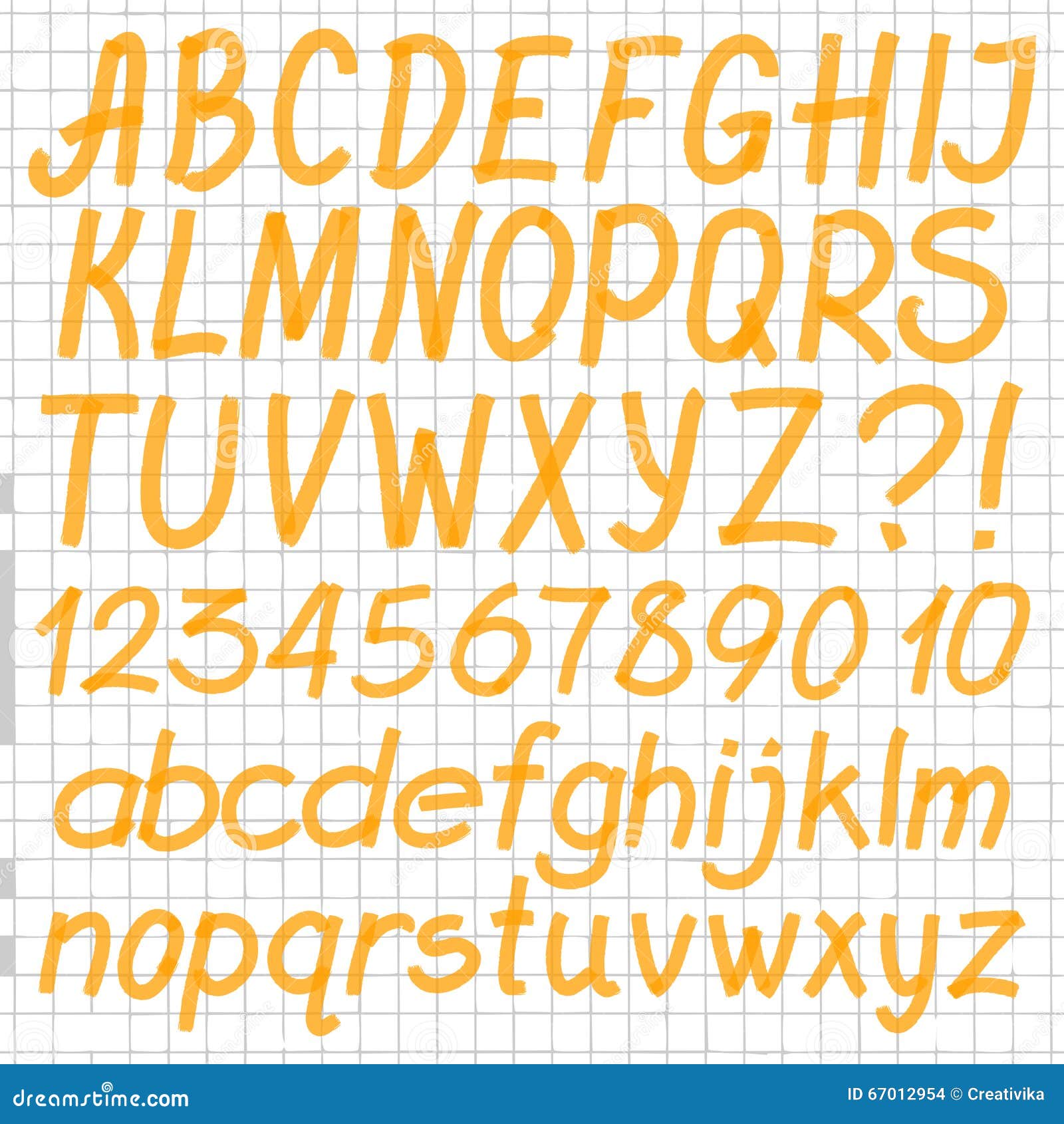 Handwritten Highlighter Alphabet Stock Vector - Illustration of ...