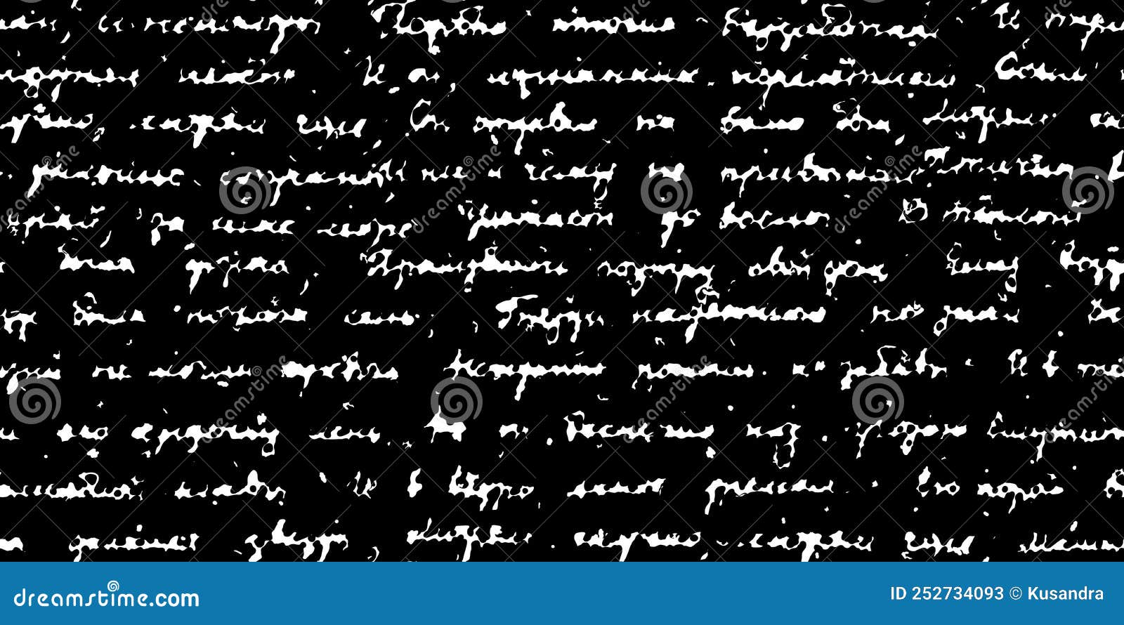 Vector Illegible Handwriting. Black And White Script Background. Sketch ...