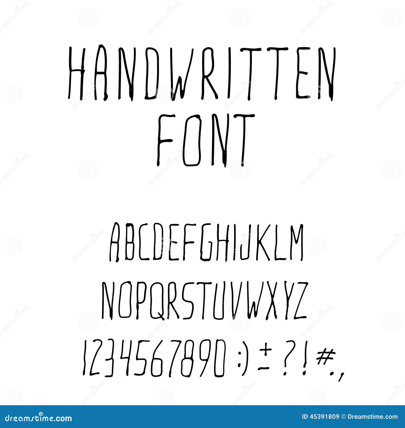 Handwritten Ink Alphabet Font Stock Vector - Illustration of english ...