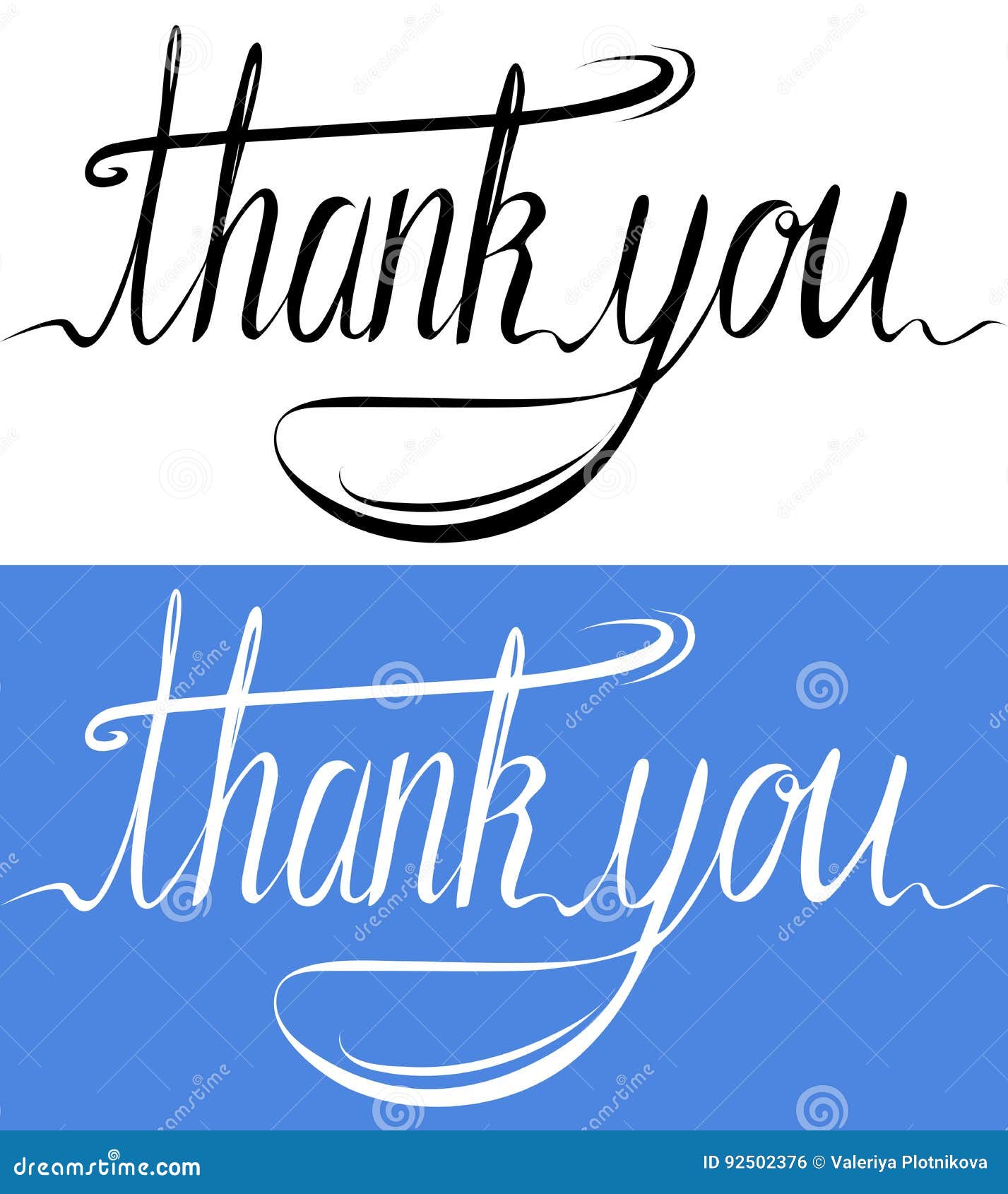 Handwritten Inscription. Set of Thank You Card Stock Vector ...