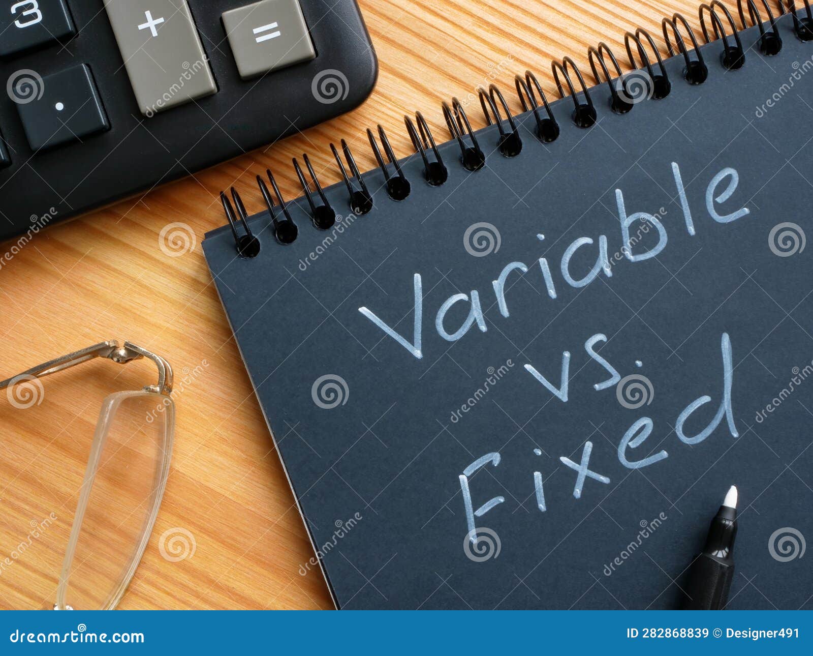 Handwritten Inscription Variable Vs Fixed By Marker. Royalty-Free Stock ...