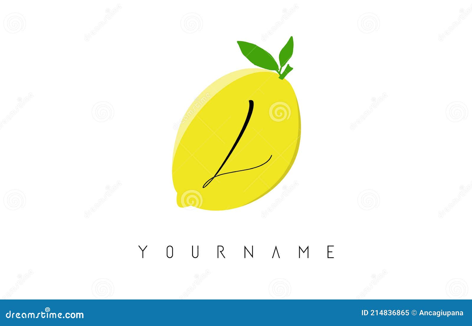 Handwritten J Etter Logo Design With Lemon Background Cartoon Vector ...