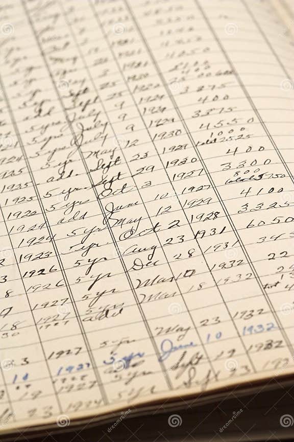 Handwritten Ledger stock image. Image of permanent, numbers - 4282615