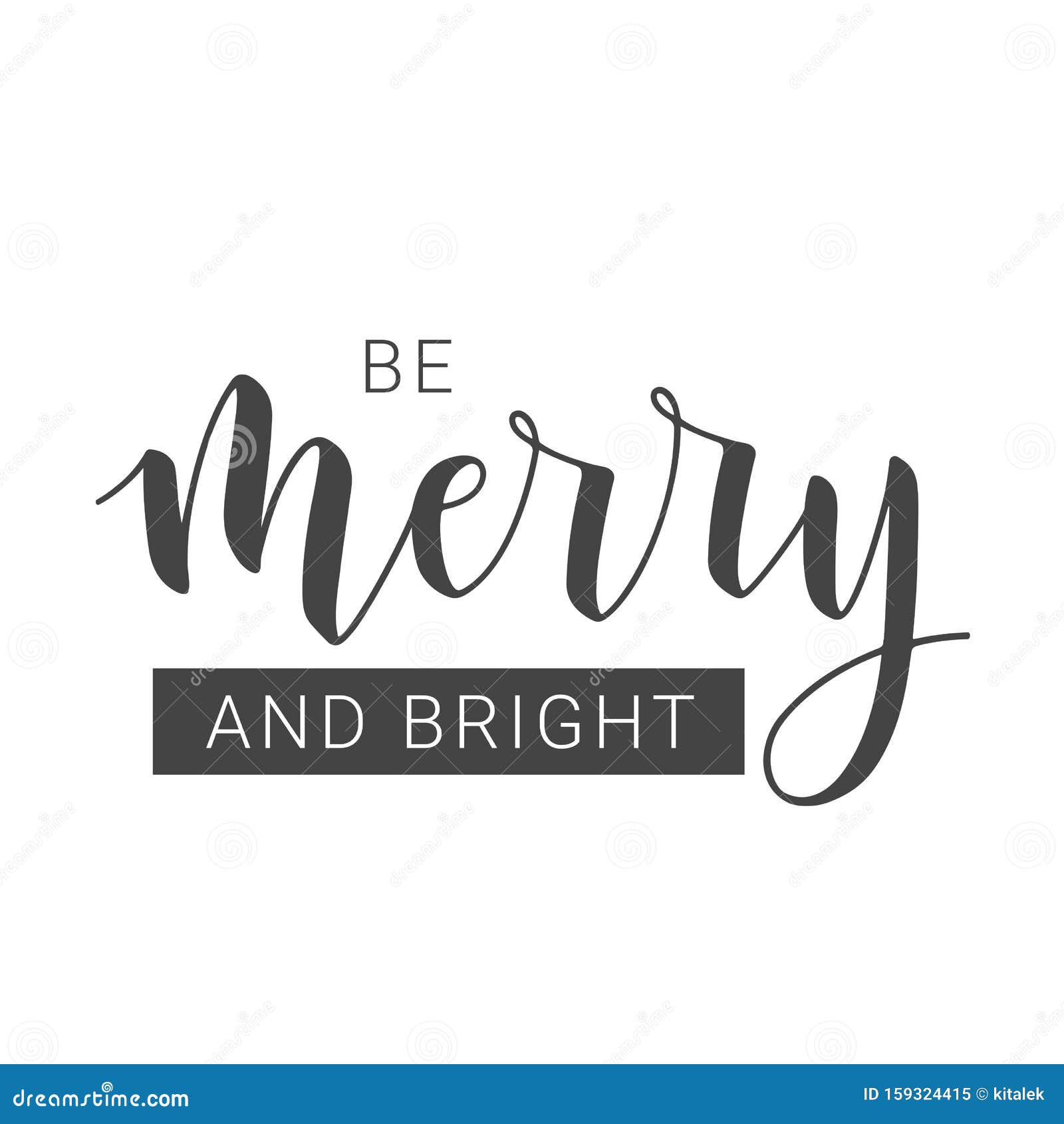 Handwritten Lettering of Be Merry and Bright Stock Vector ...