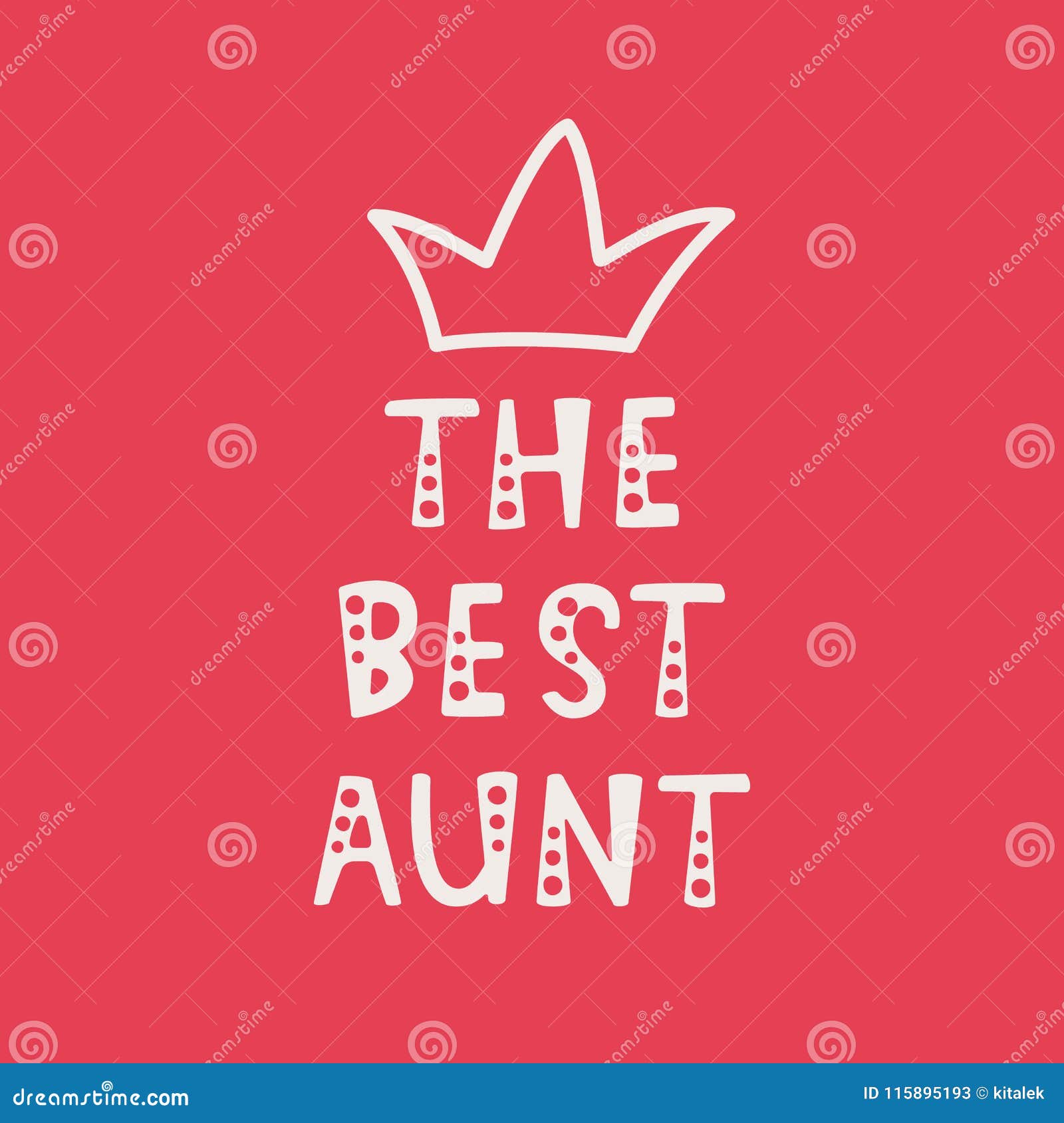 Handwritten Lettering of the Best Aunt on Red Background Stock Vector ...
