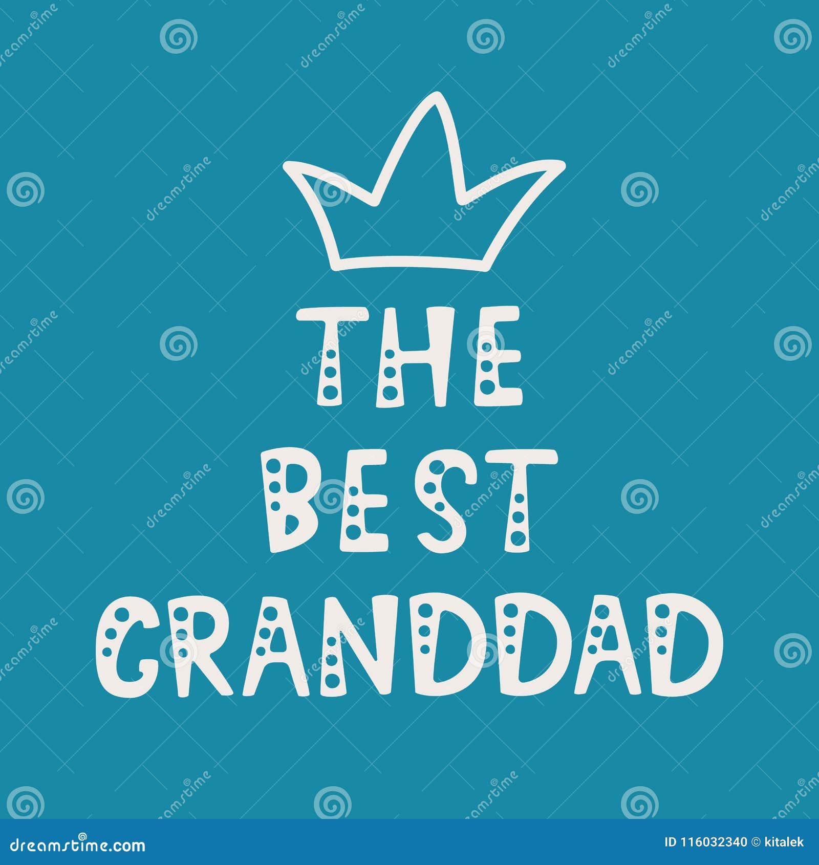 Handwritten Lettering Of The Best Granddad On Blue Background Vector ...