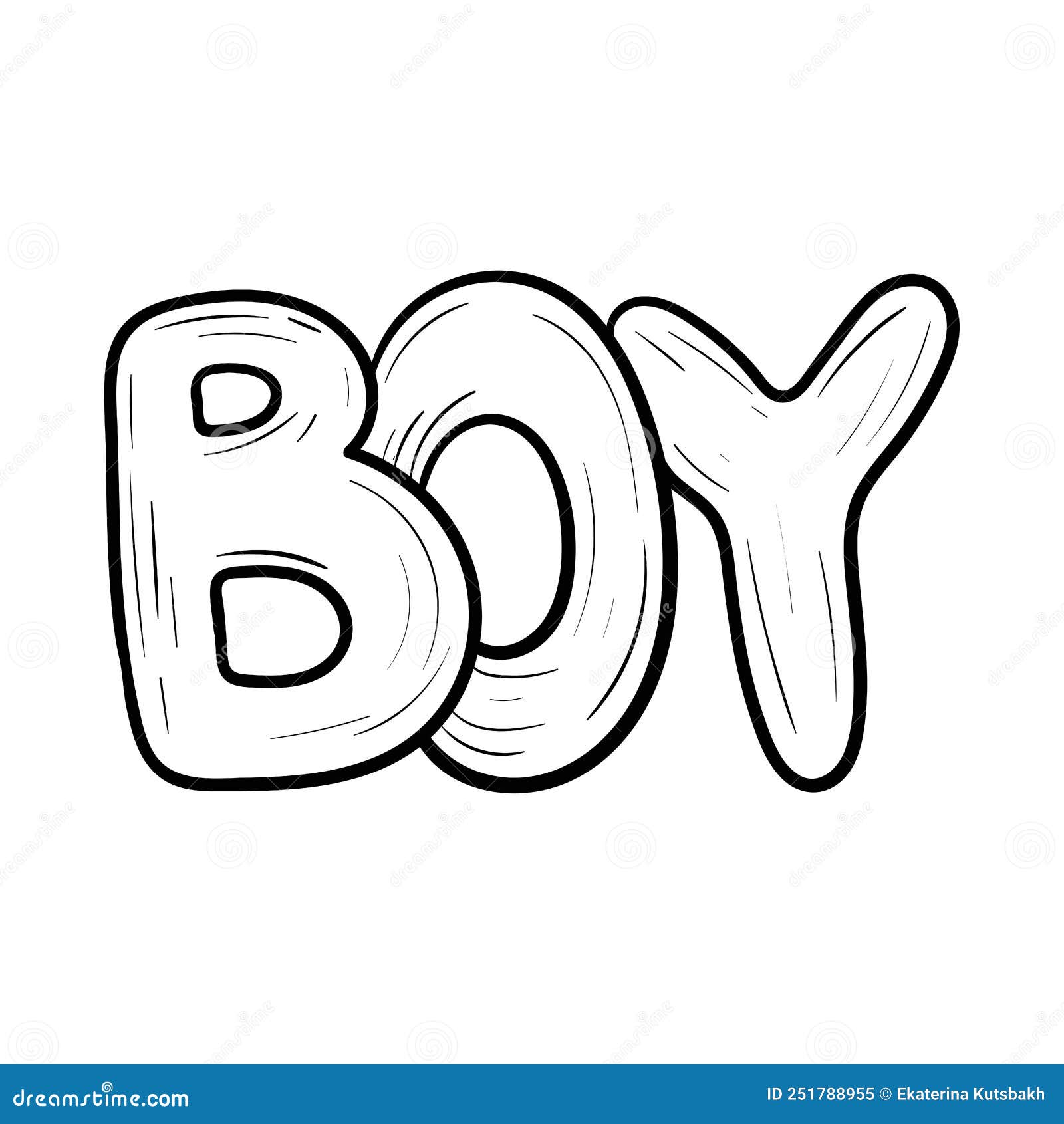 Handwritten Lettering, Drawn Word Boy, Vector Isolated Doodle ...