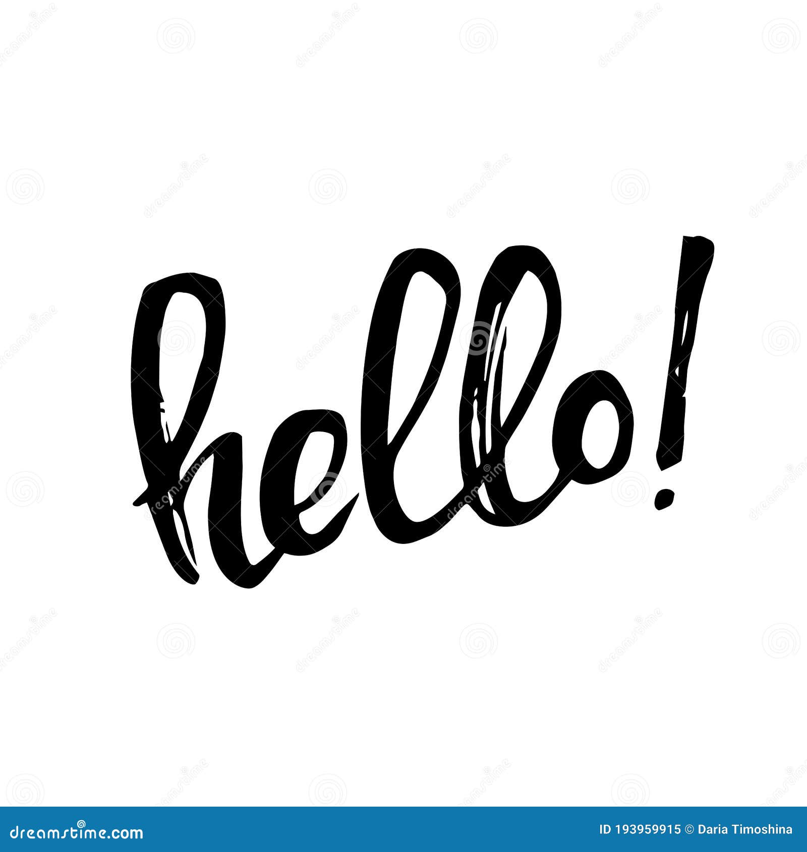 Handwritten Lettering Hello Isolated on White Background Stock Vector ...