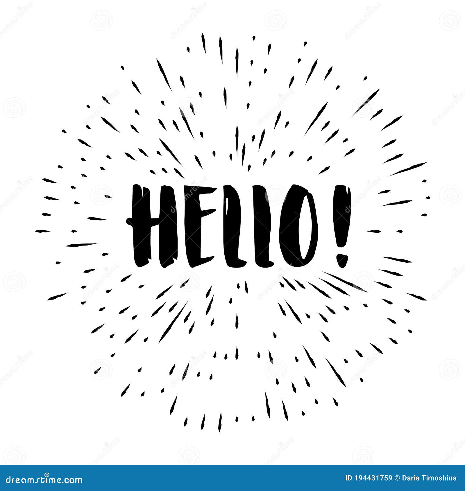 Handwritten Lettering Hello Isolated on White Background Stock Vector ...