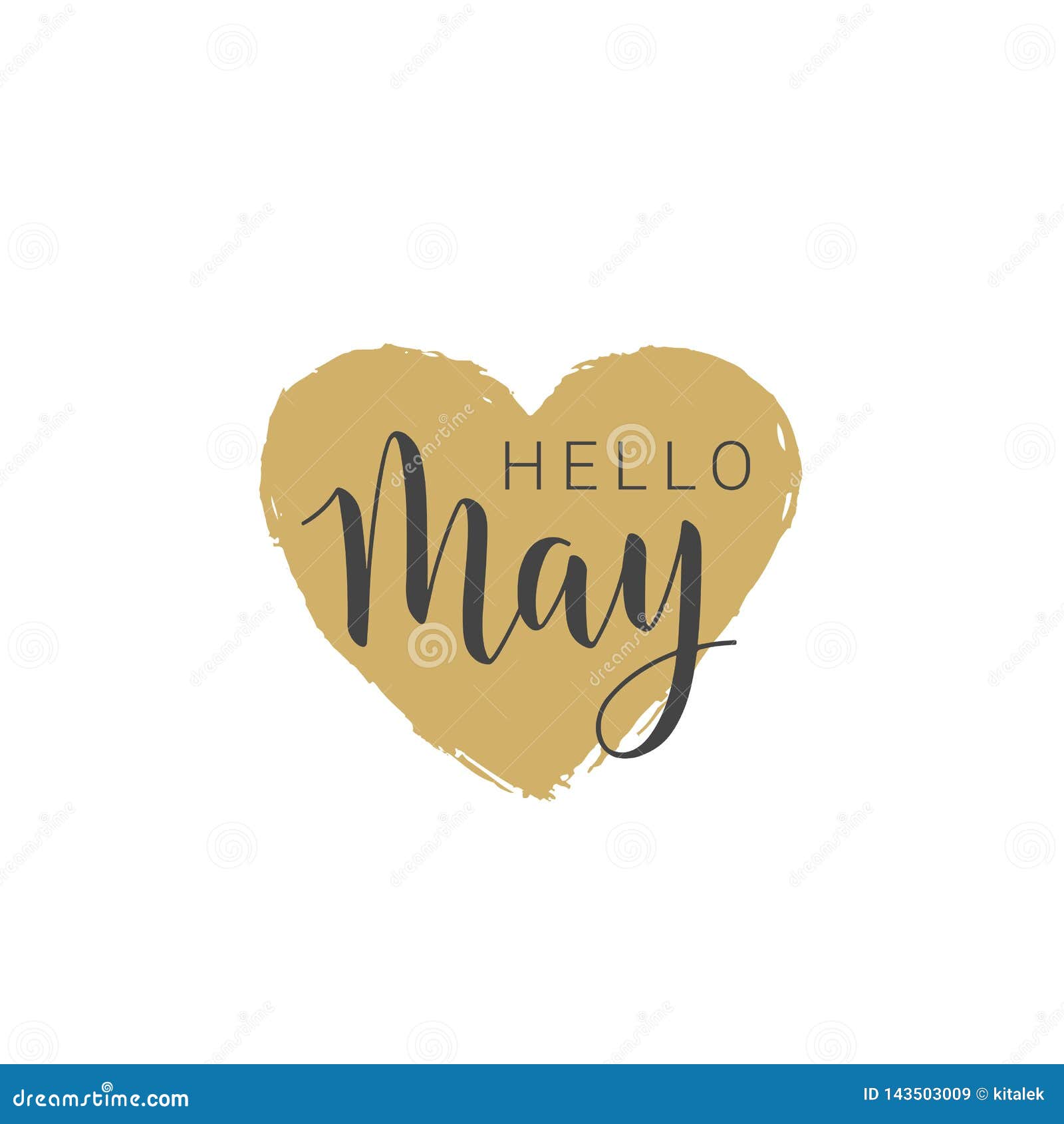 Handwritten Lettering of Hello May on White Background Stock Vector ...