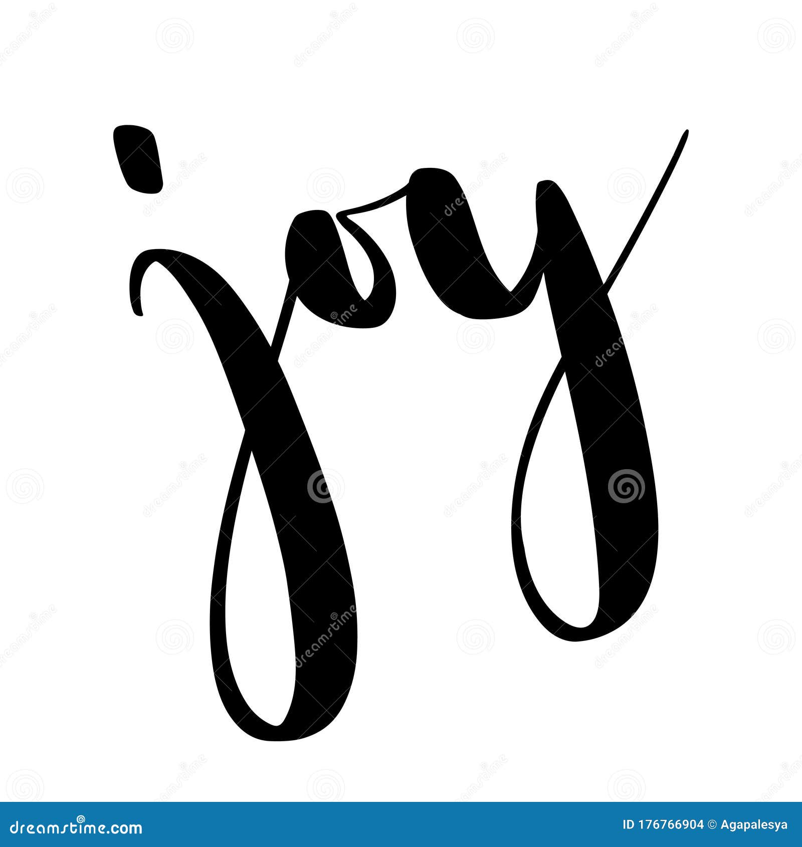 Handwritten lettering Joy stock vector. Illustration of vector - 176766904