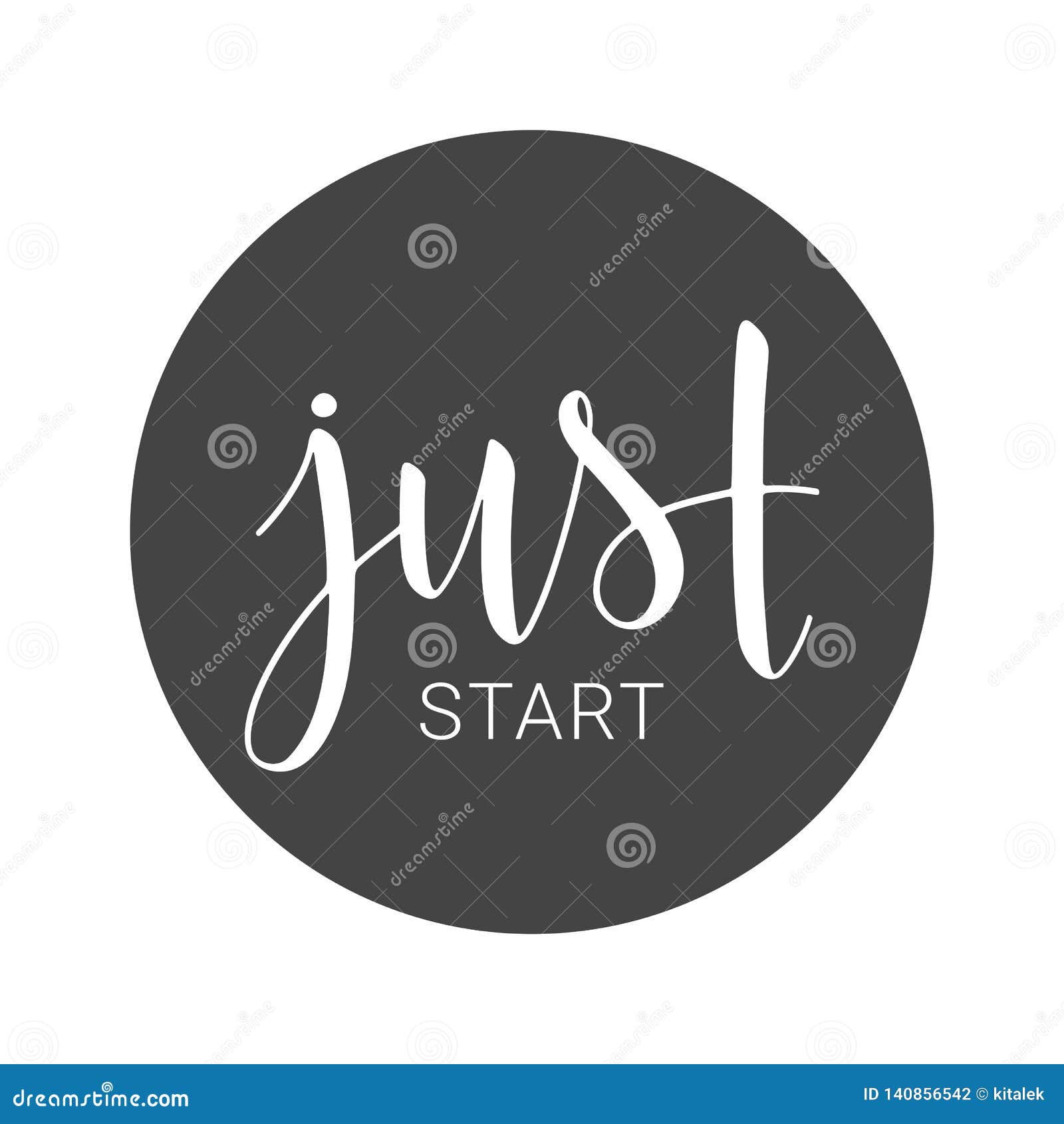 Handwritten Lettering of Just Start on White Background Stock Vector ...