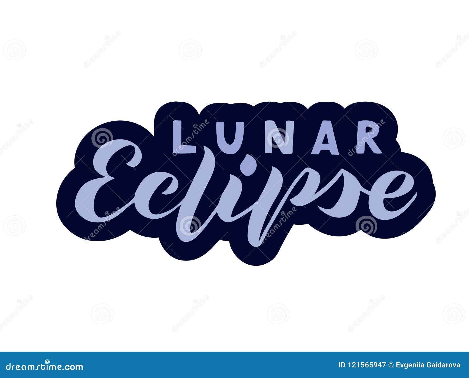 Handwritten Lettering Lunar Eclipse Stock Illustration - Illustration ...