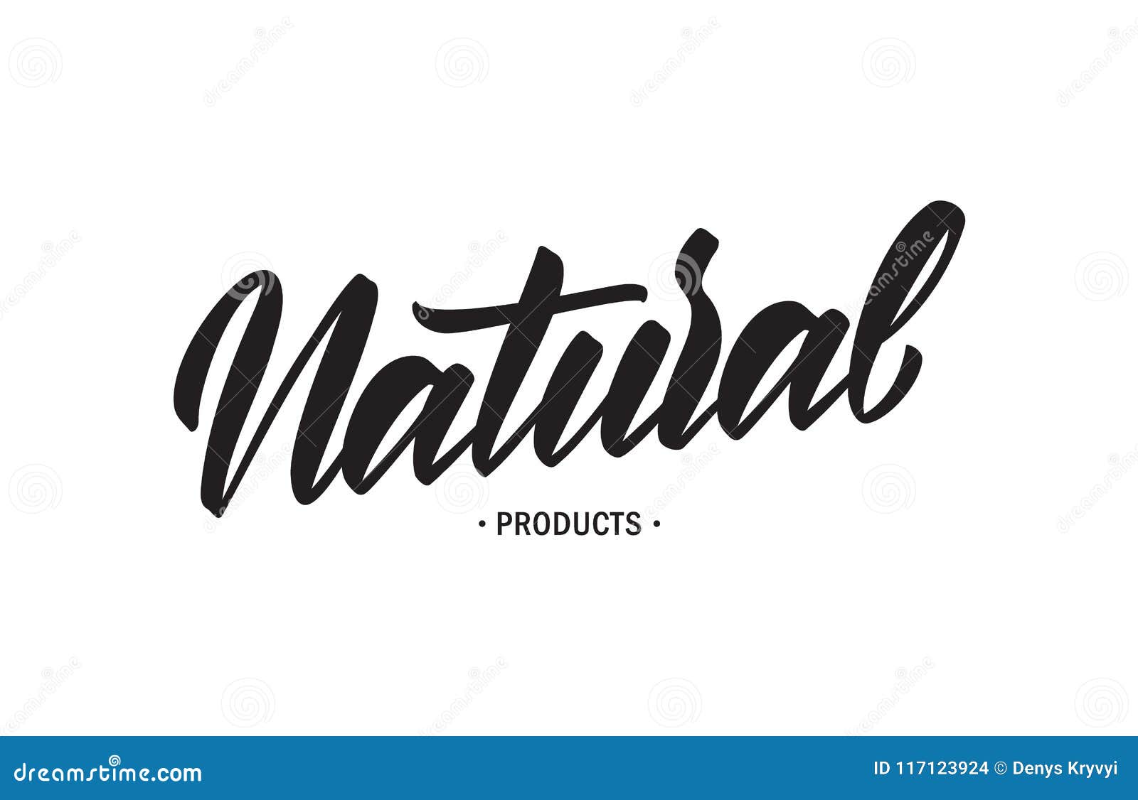 Handwritten Lettering of Natural Product. Stock Vector - Illustration ...