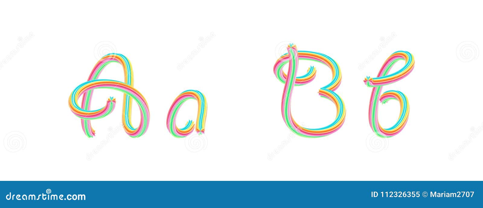 Bold Colorful Font. 3D Effect Alphabet. Stock Vector - Illustration of ...