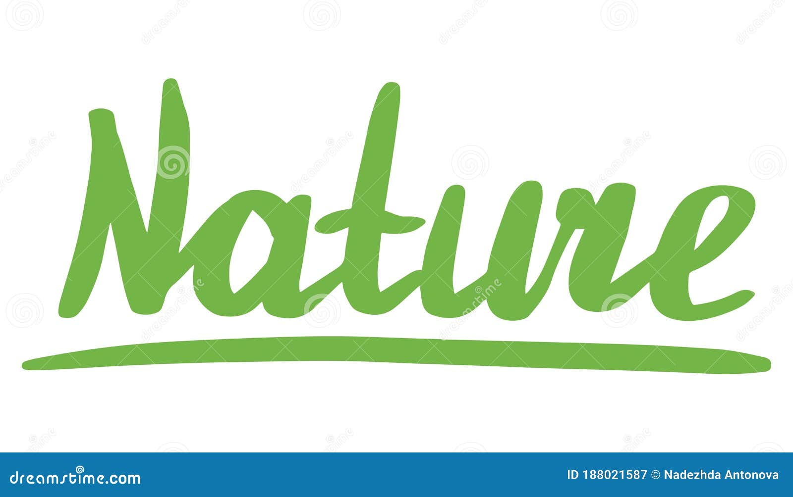 Handwritten Letters Nature . Isolated on White Background. Vector ...