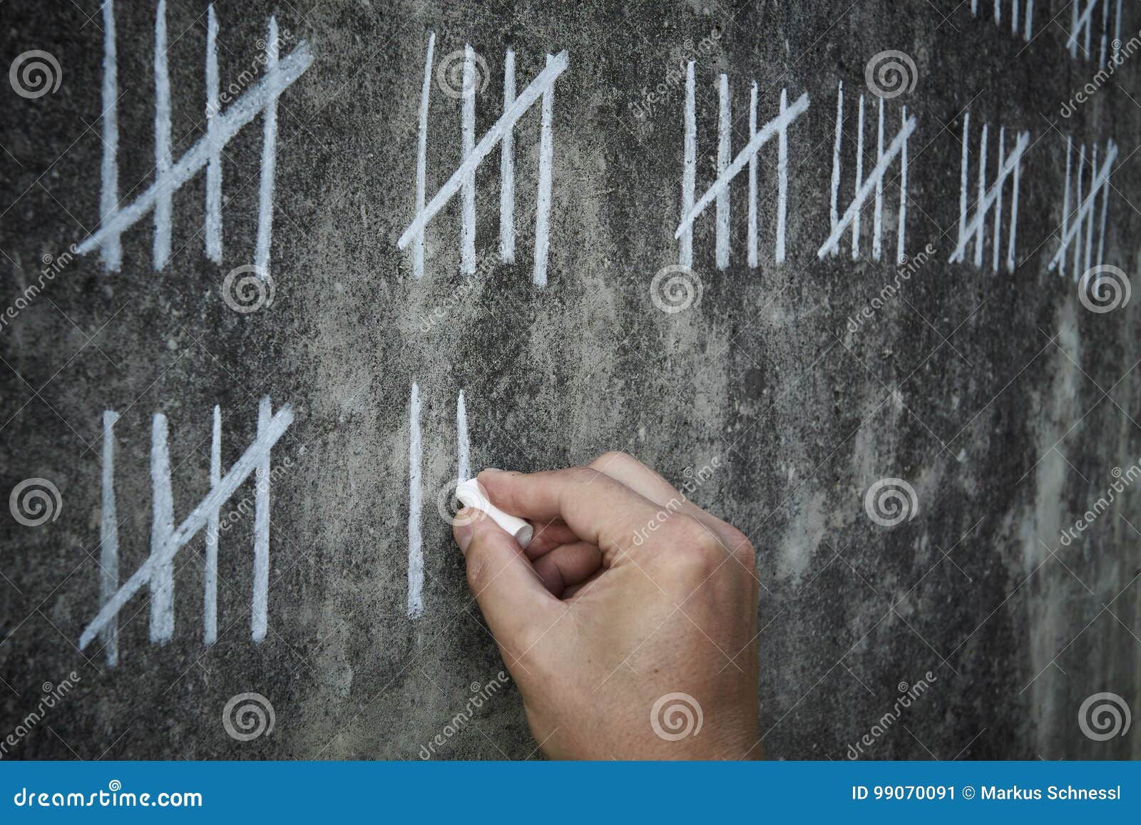 Counting days in prison stock image. Image of hand, wall - 99070091