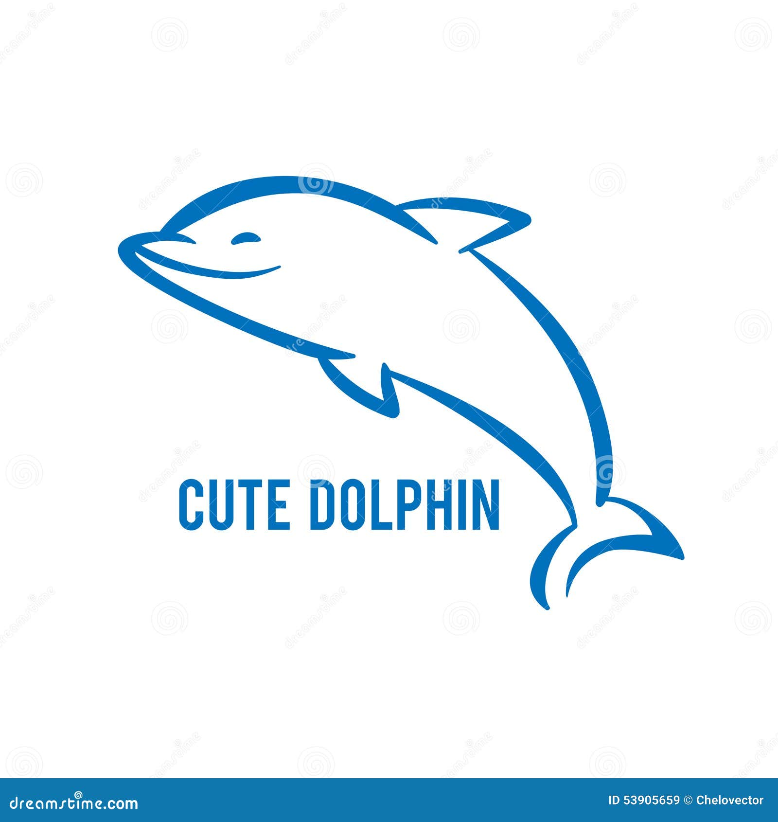 The Handwritten Logo of Blue Dolphin Stock Vector - Illustration of ...
