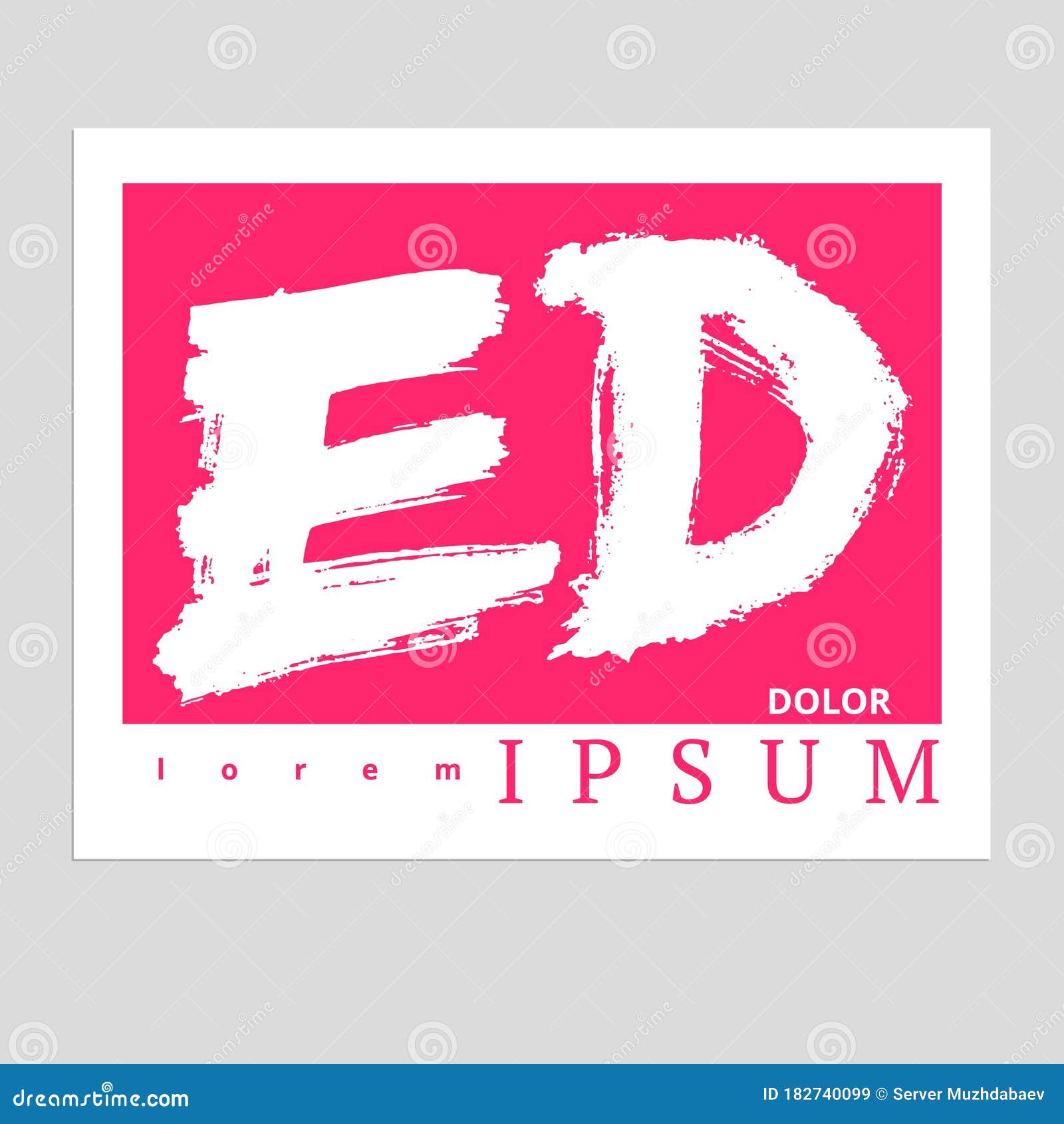 Handwritten logo ED stock vector. Illustration of hand - 182740099