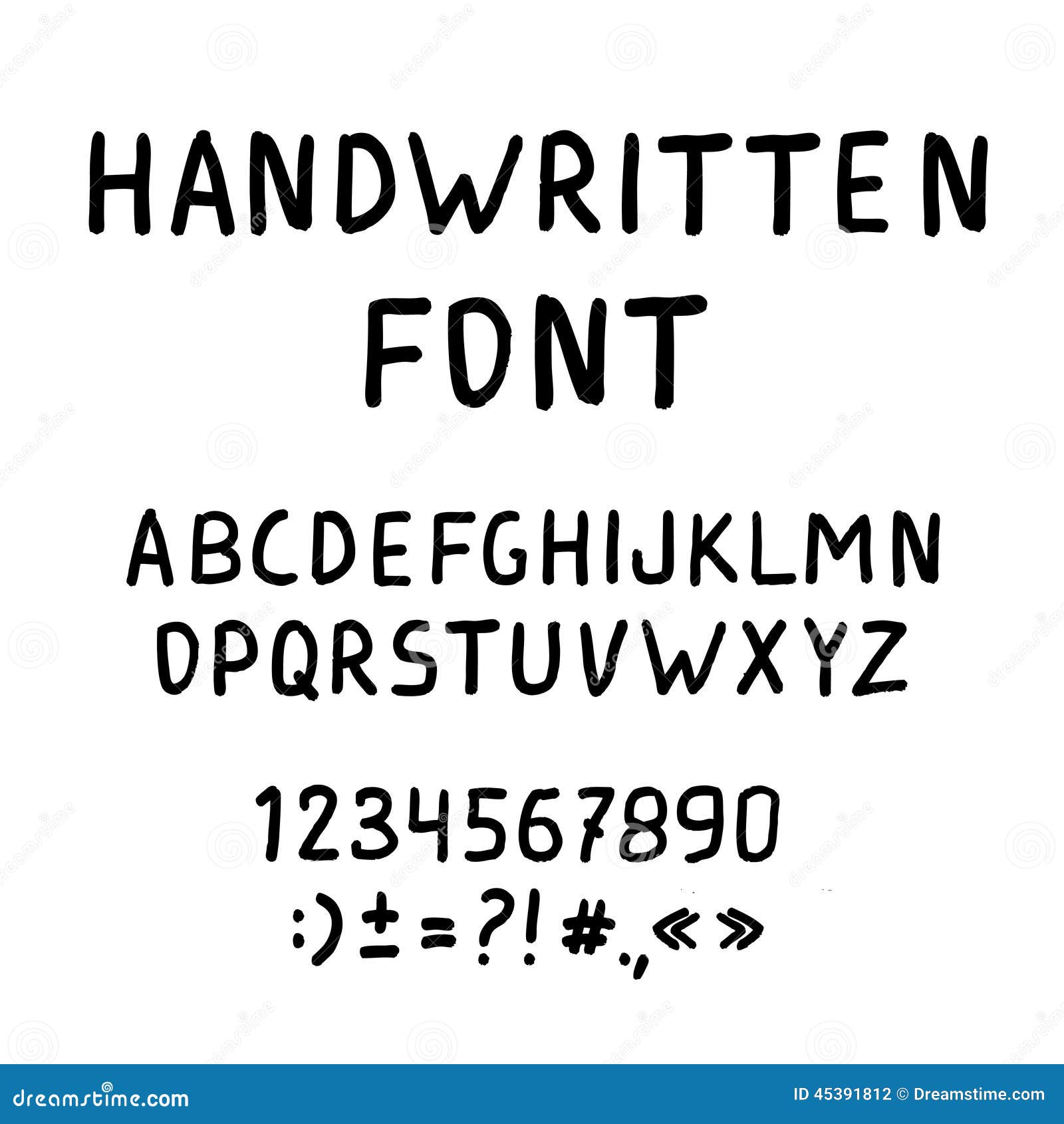 Handwritten Marker Alphabet Font Stock Vector - Illustration of rapid ...