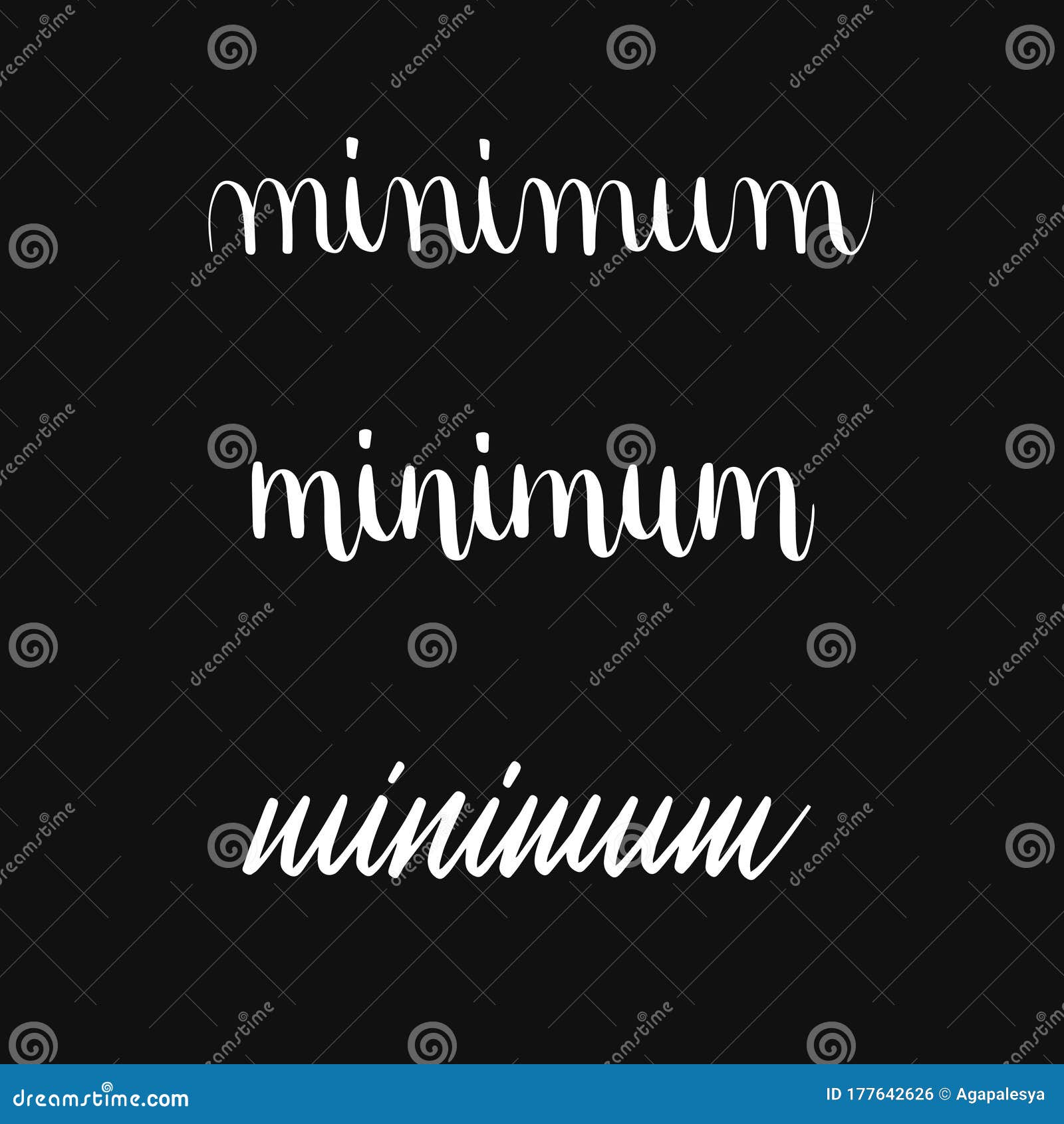 Handwritten Minimum on Black Background Stock Vector - Illustration of ...