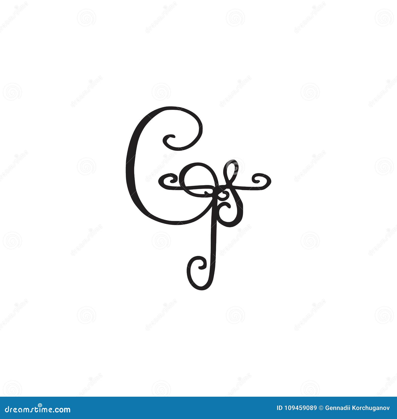 Handwritten Monogram GT Icon Stock Vector - Illustration of emblem ...