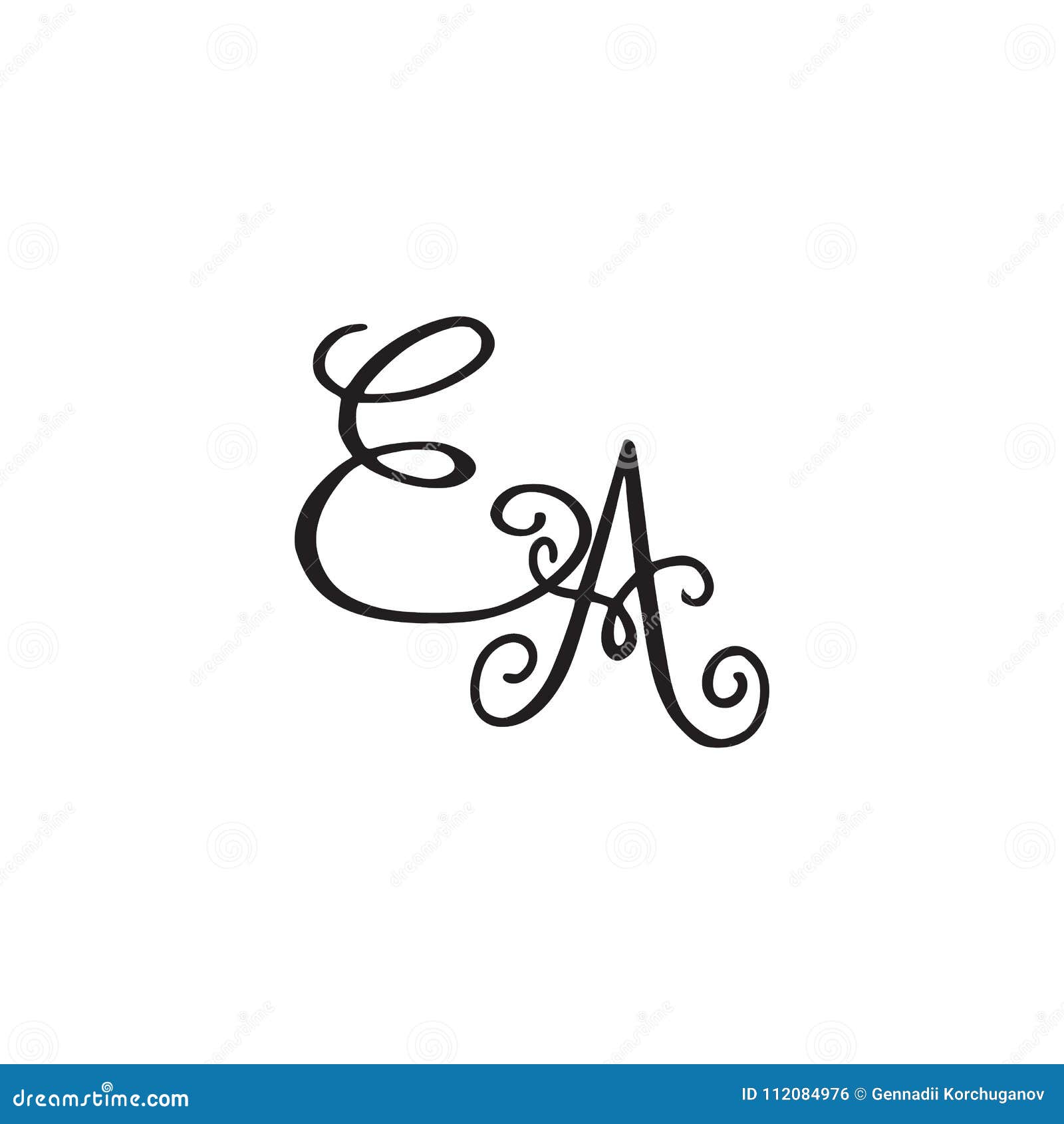Handwritten monogram icon stock vector. Illustration of decor - 112084976