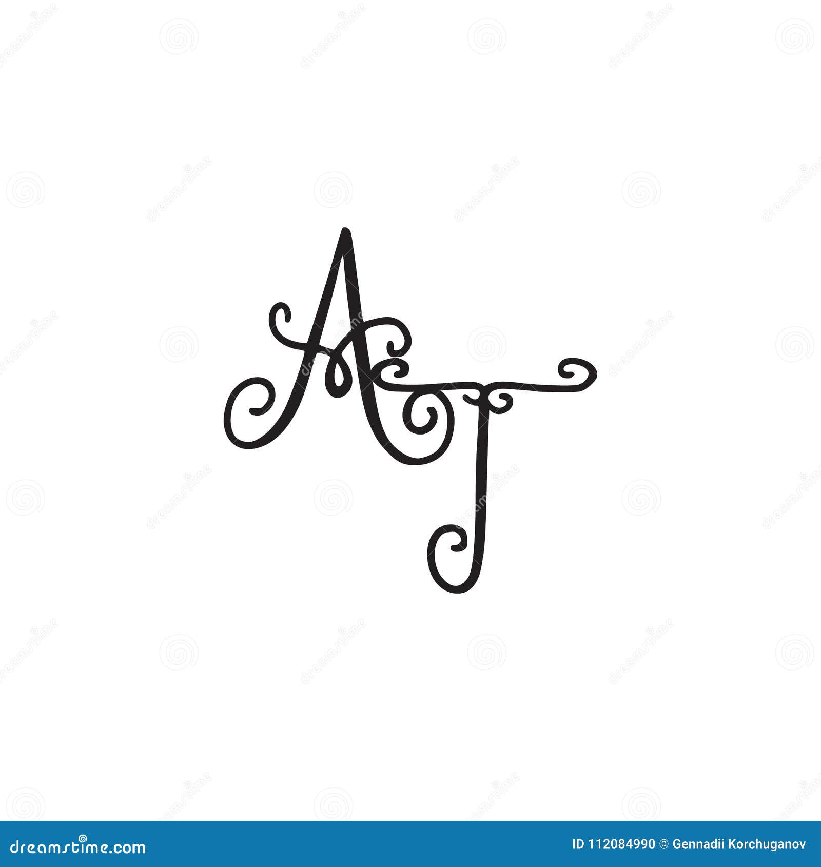 Handwritten Monogram at Icon Stock Vector - Illustration of letter ...