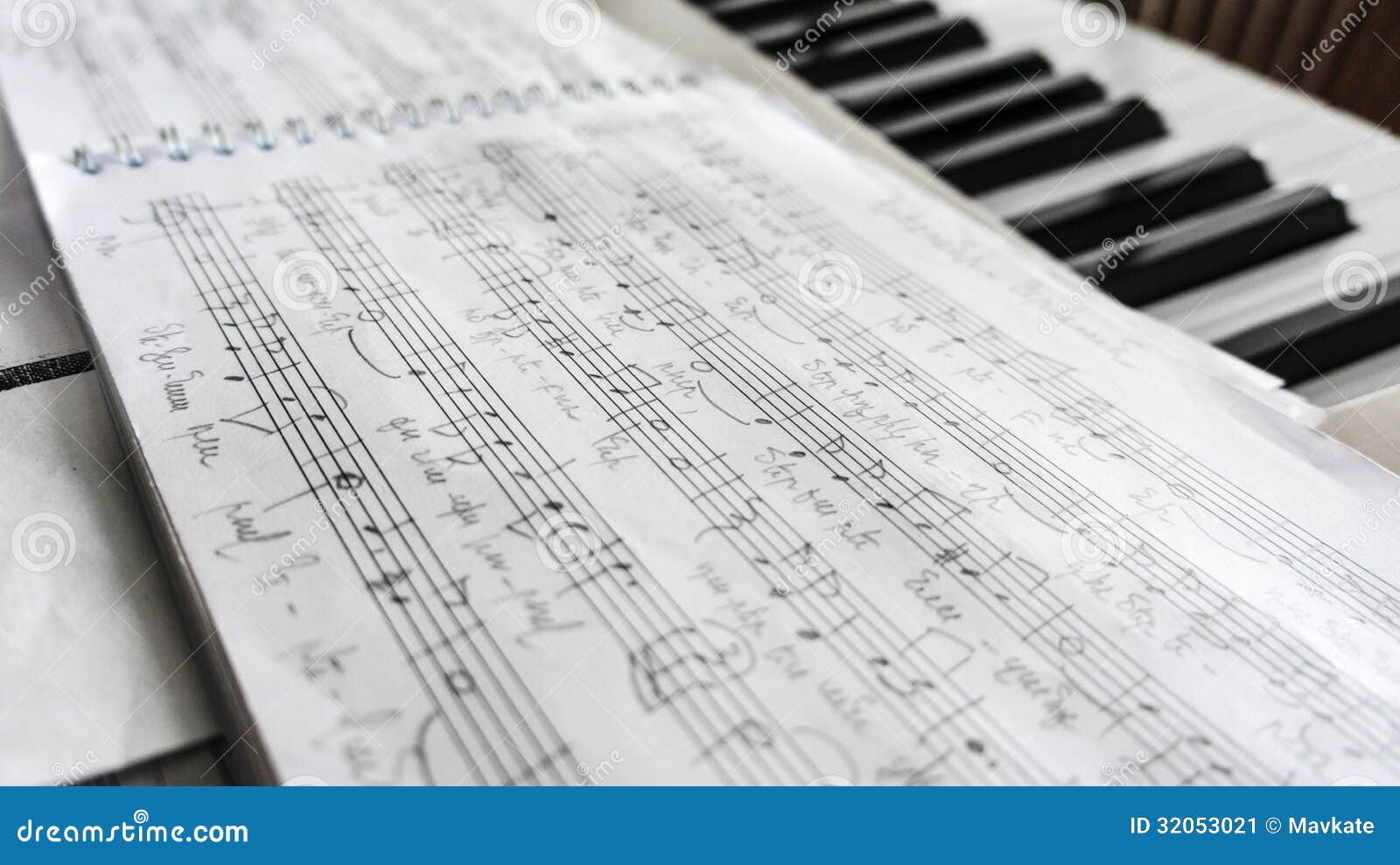 Handwritten music sheet stock image. Image of piano, musical - 32053021