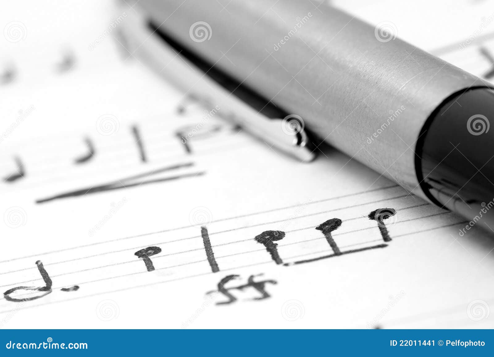 Handwritten notation. stock image. Image of melody, handwritten - 22011441