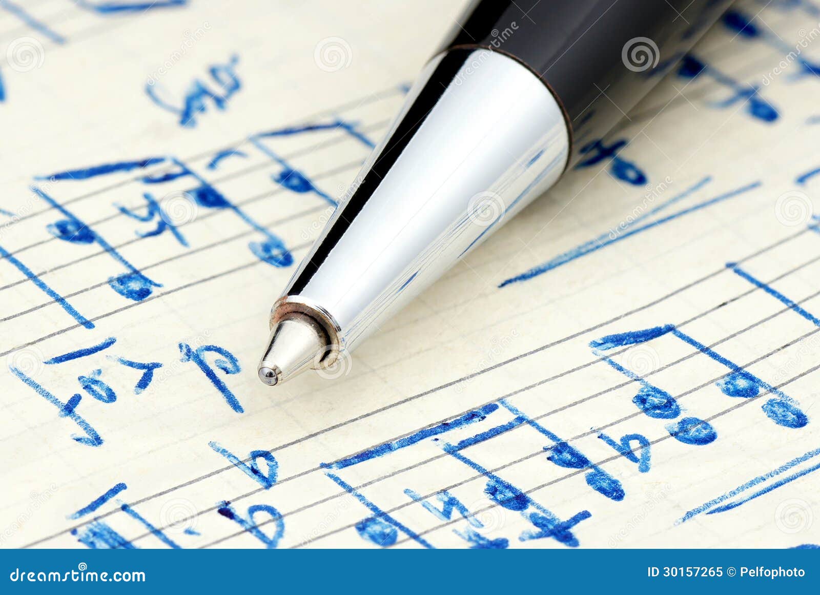 Handwritten notation. stock image. Image of group, melody - 30157265