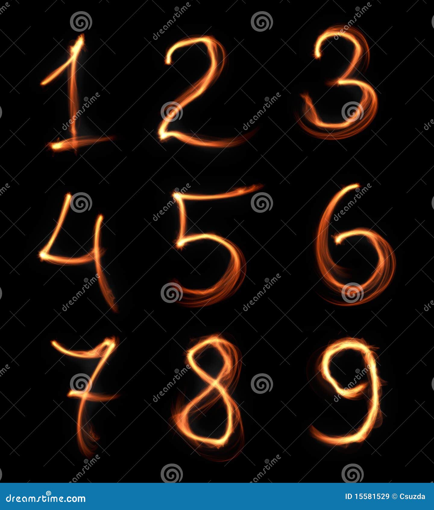 Handwritten numbers stock illustration. Illustration of five - 15581529