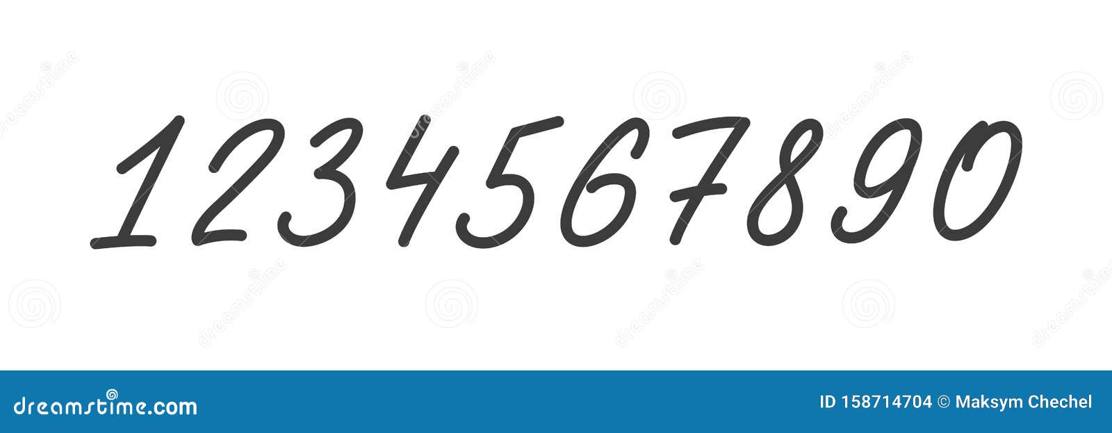 Handwritten Numbers. Set of Vector Lettering Numbers from 0 To 9 Stock ...