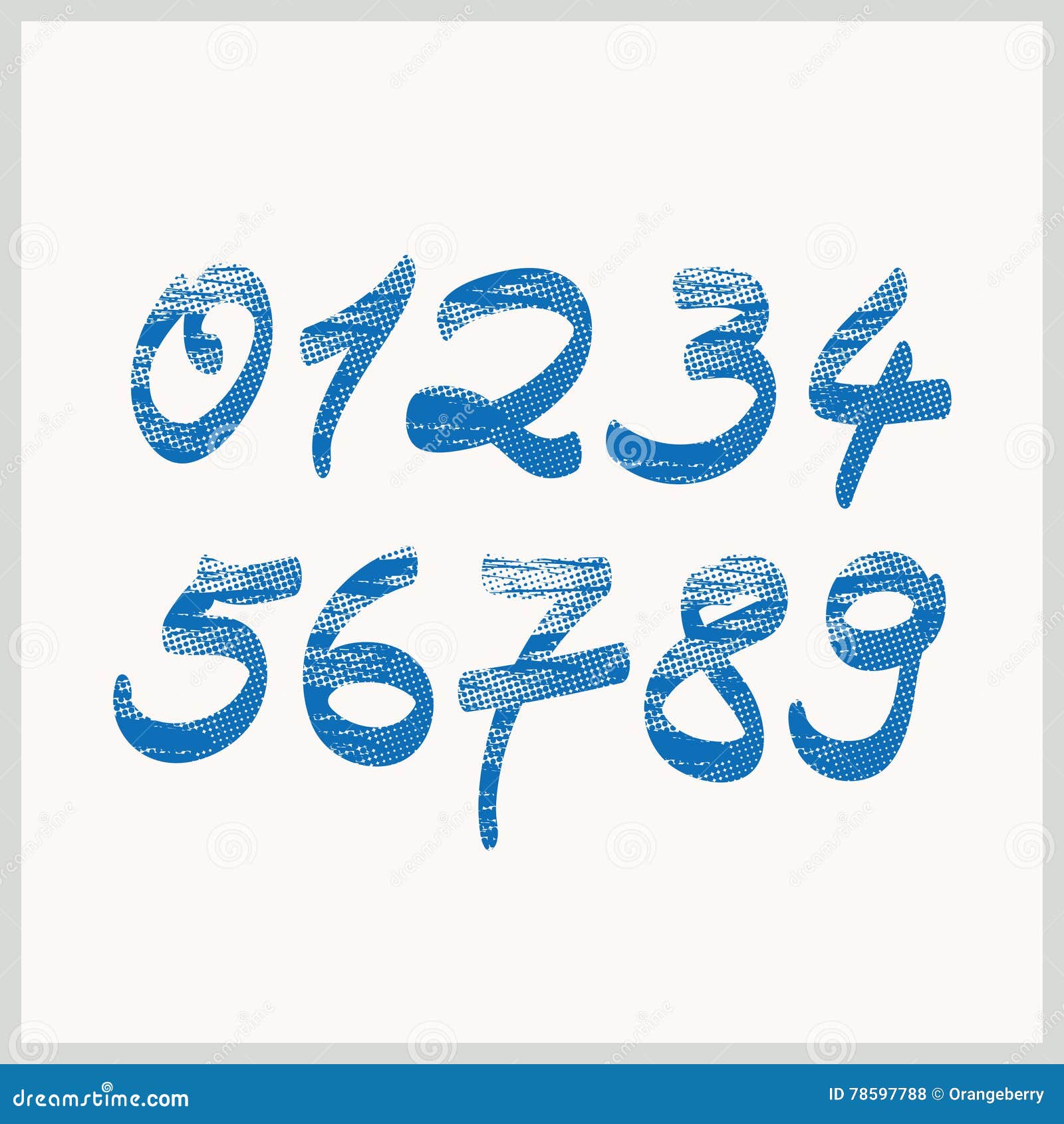 Handwritten Numbers with Structure Stock Vector - Illustration of ...