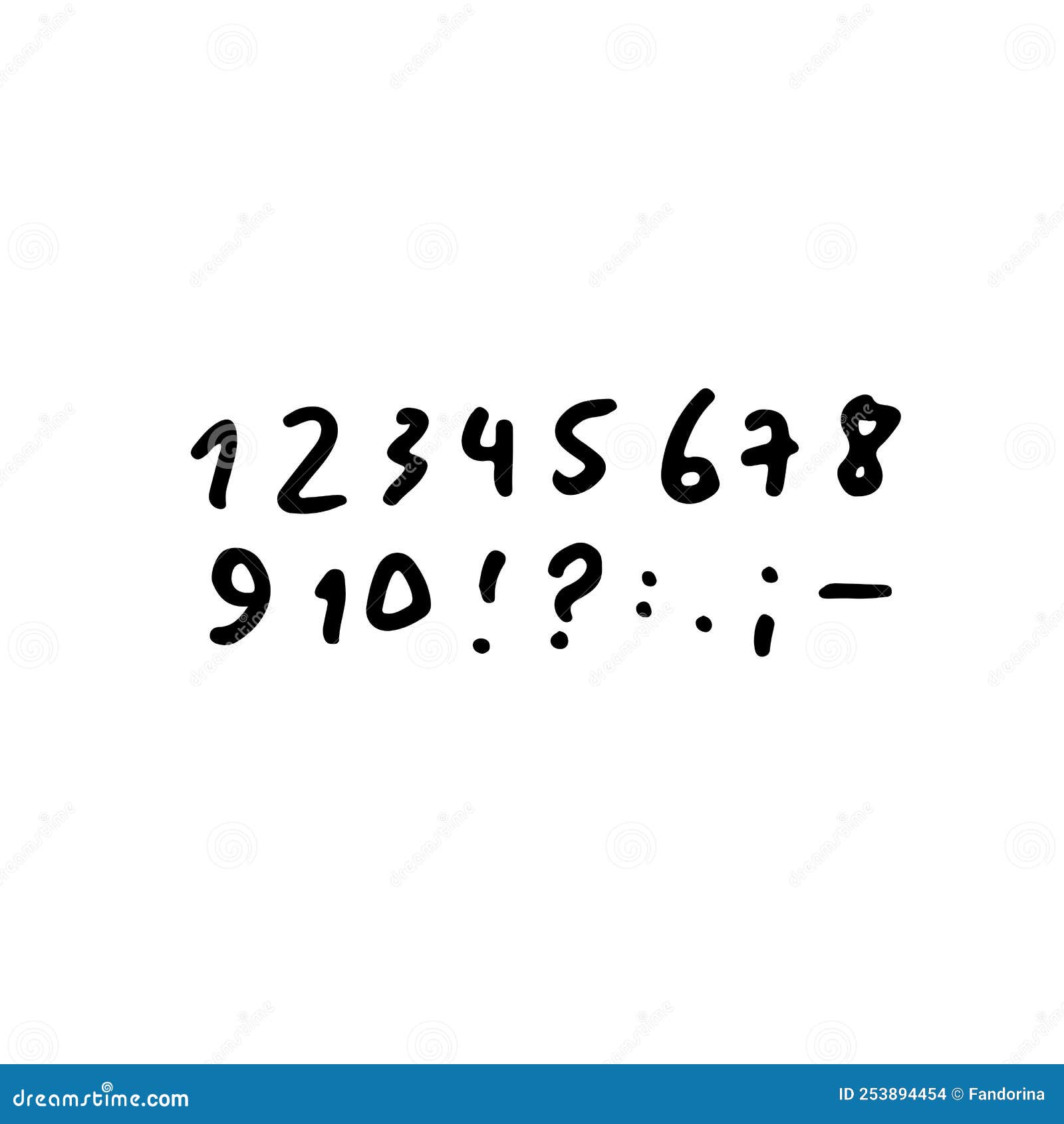 Handwritten Numbers, Vector Lettering, Abstract Text Illustration Stock ...