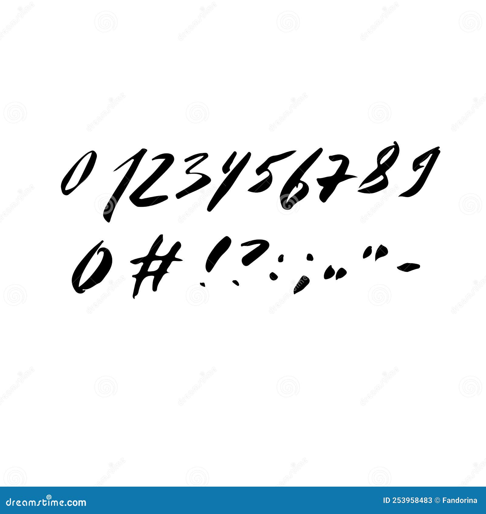 Handwritten Numbers, Vector Lettering, Abstract Text Illustration Stock ...