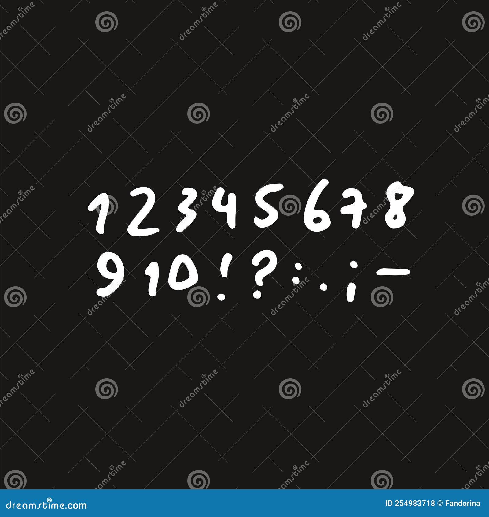 Handwritten Numbers, Vector Lettering, Abstract Text Illustration Stock ...