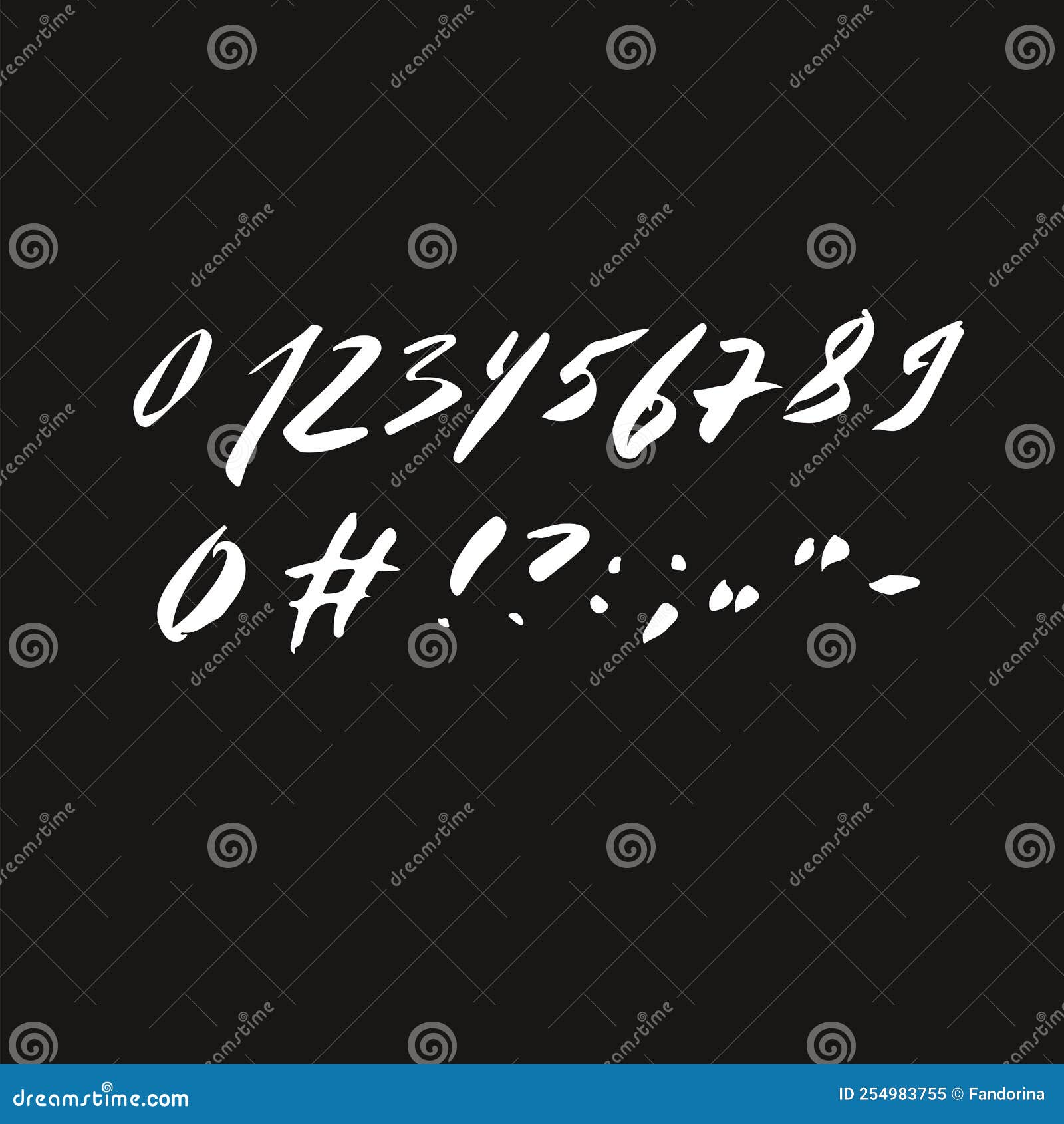 Handwritten Numbers, Vector Lettering, Abstract Text Illustration Stock ...