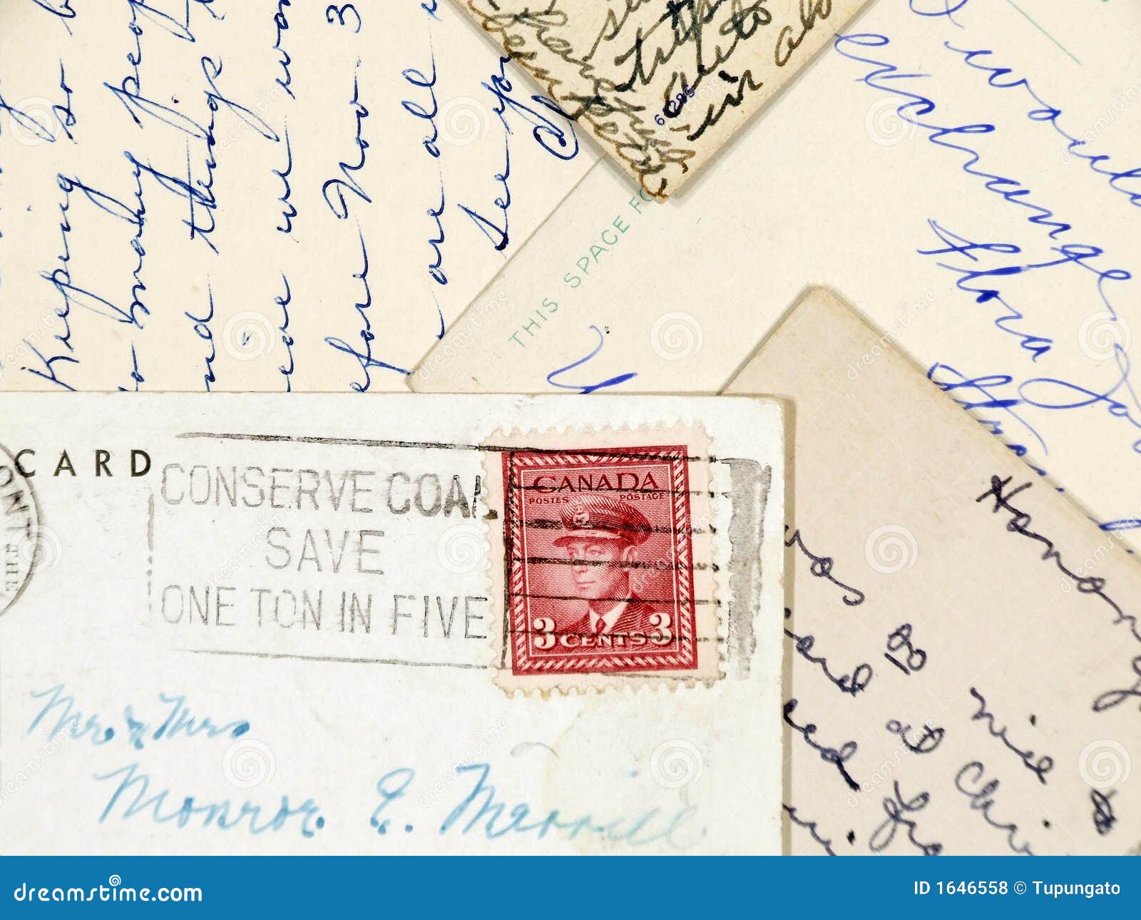 Handwritten old postcards editorial stock photo. Image of postcard ...