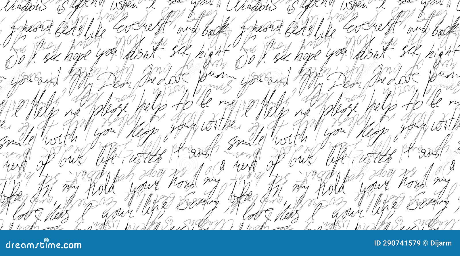 Handwritten Pattern with Words. Seamless Background Written with Ink ...