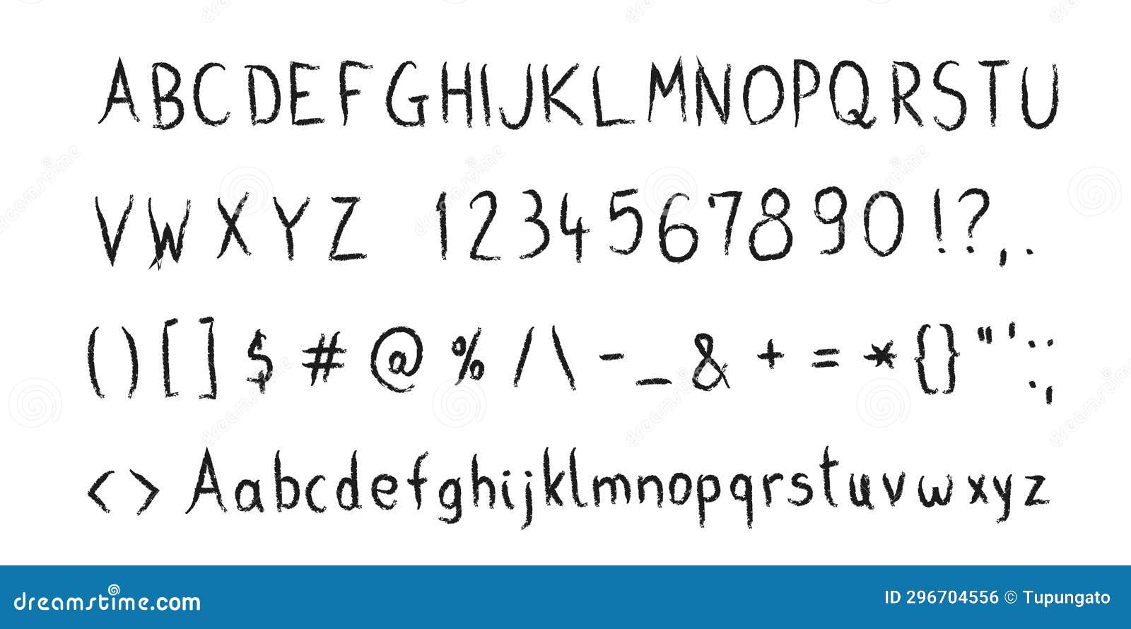 Handwritten Pencil Sketch Vector Font Stock Vector - Illustration of ...