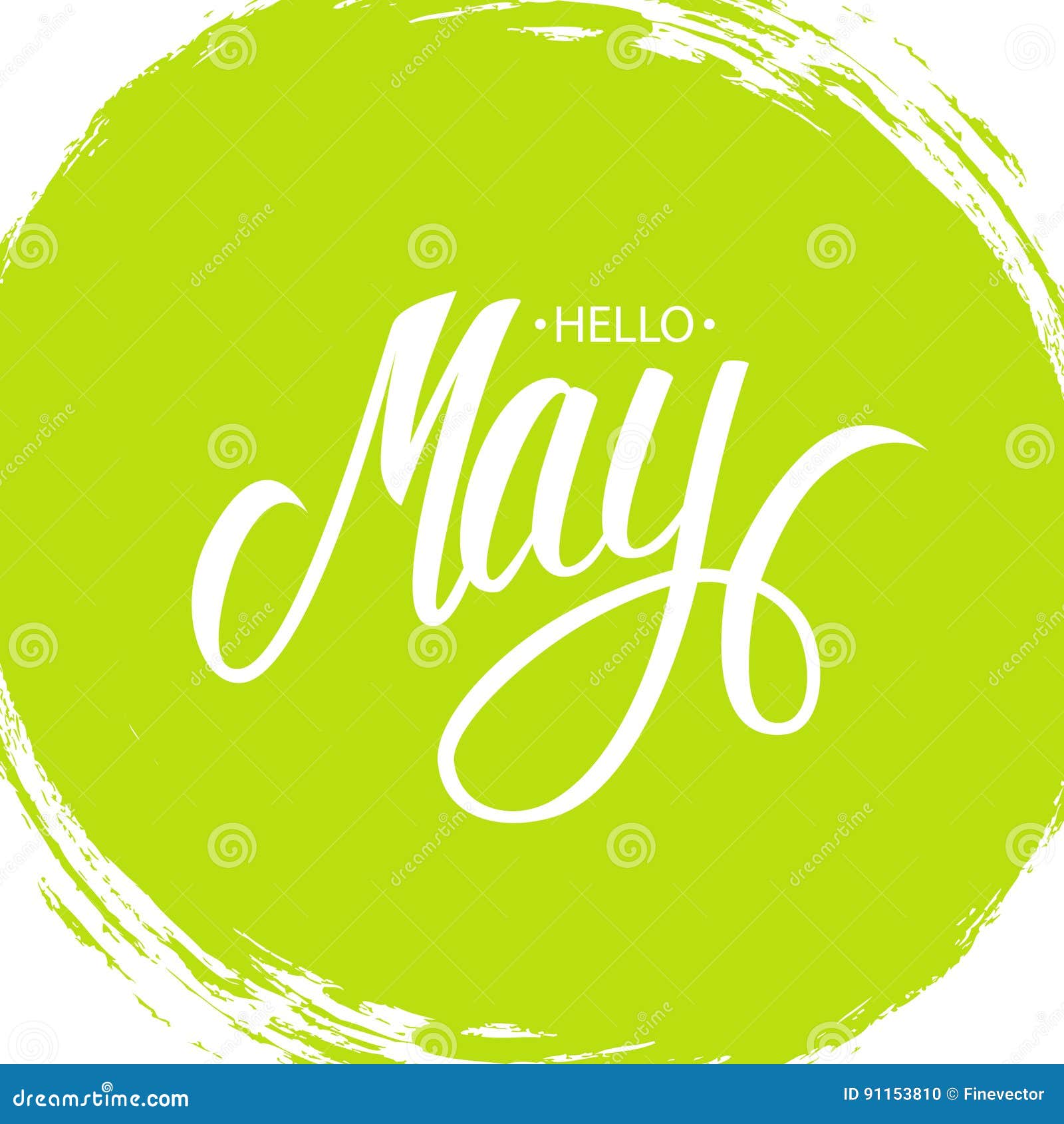 Handwritten Phrase Hello May. Hand Drawn Lettering with Brush Stroke ...