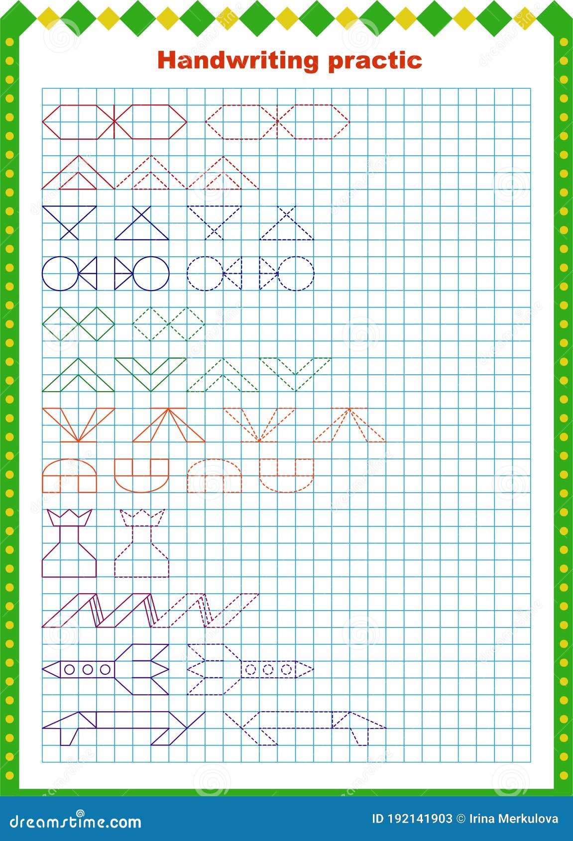 Handwritten Practice Sheet. Stock Vector - Illustration of printable ...