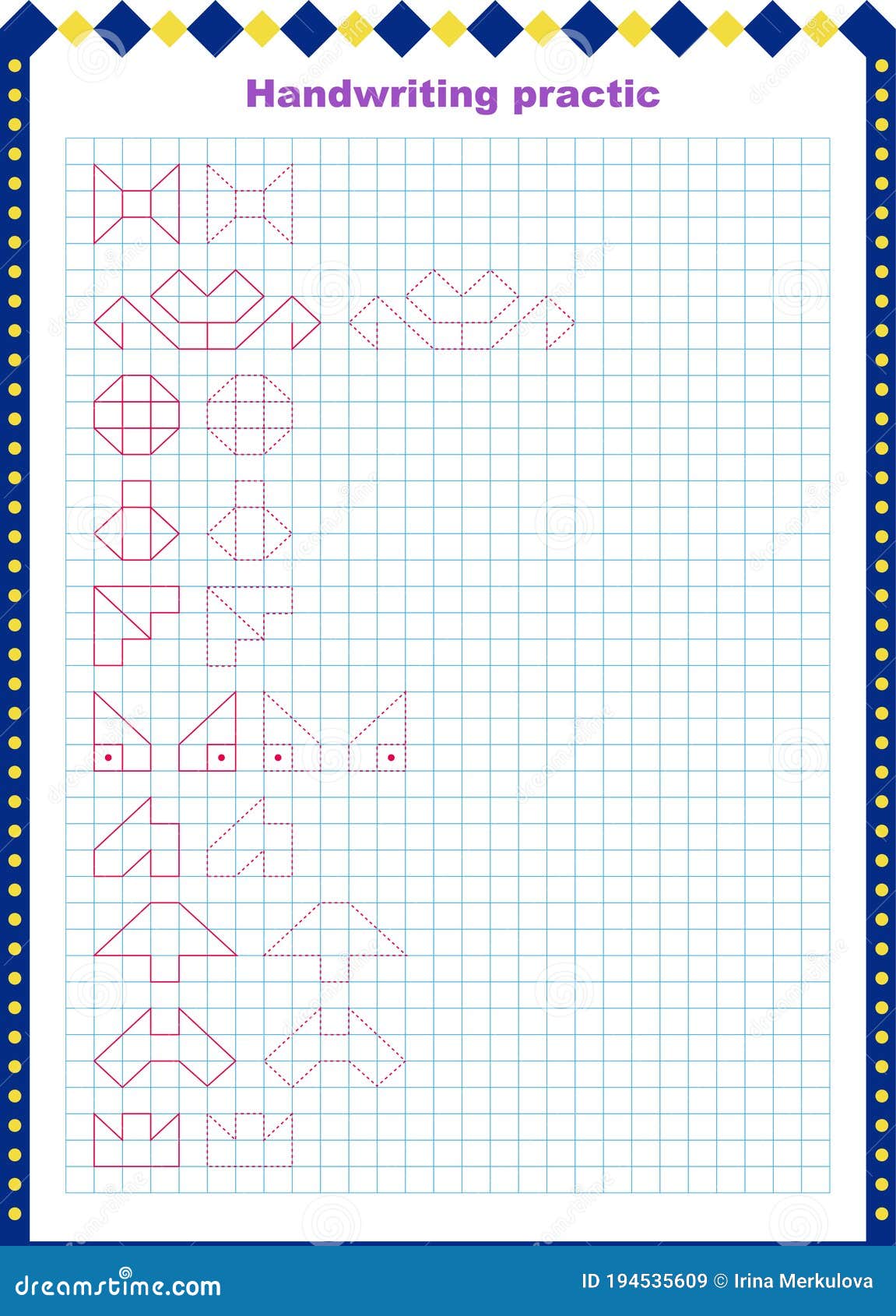 Handwritten Practice Sheet Stock Illustration | CartoonDealer.com ...