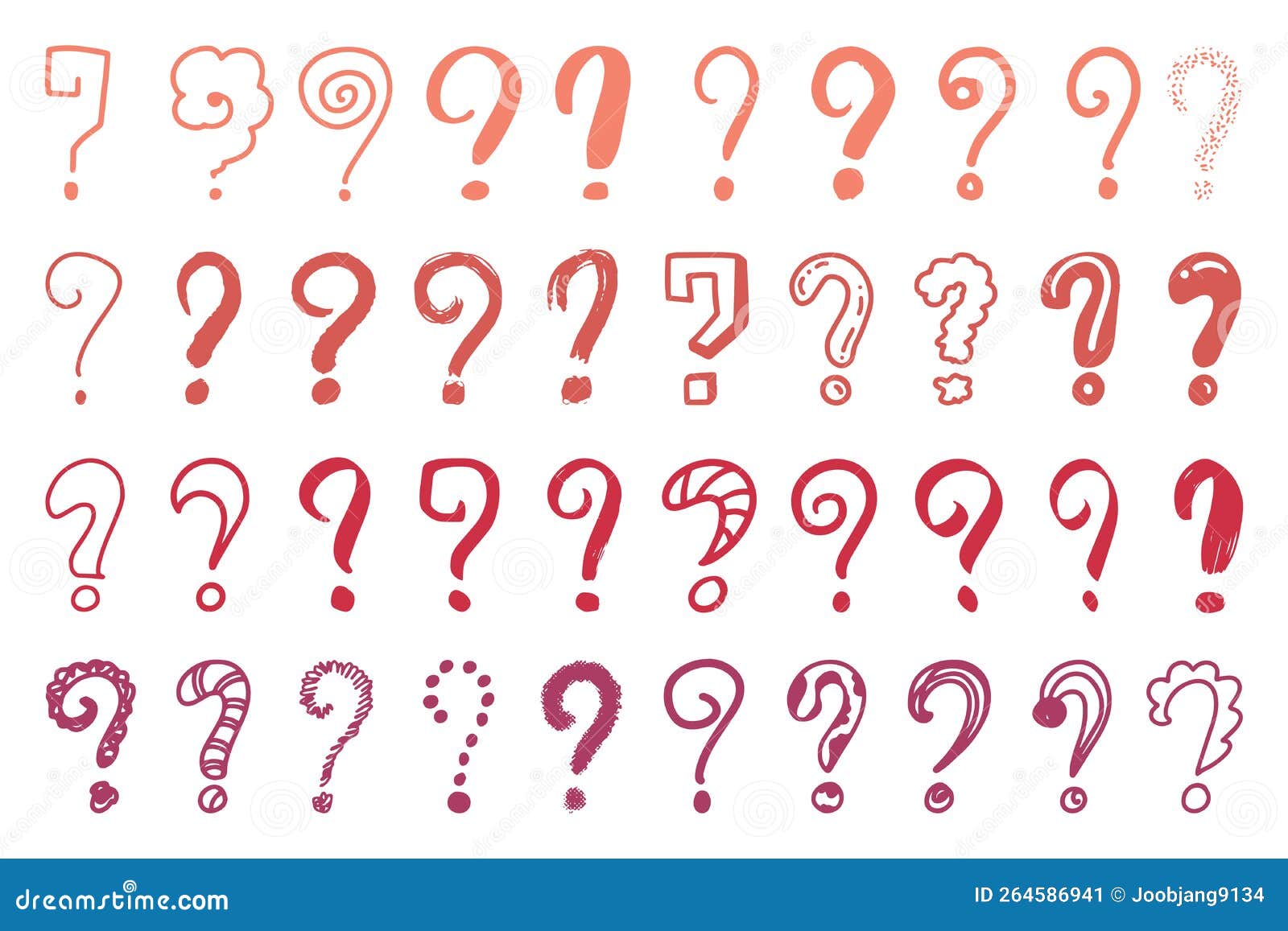 Handwritten Question Mark Doodle Hand Drawn Stock Vector - Illustration ...