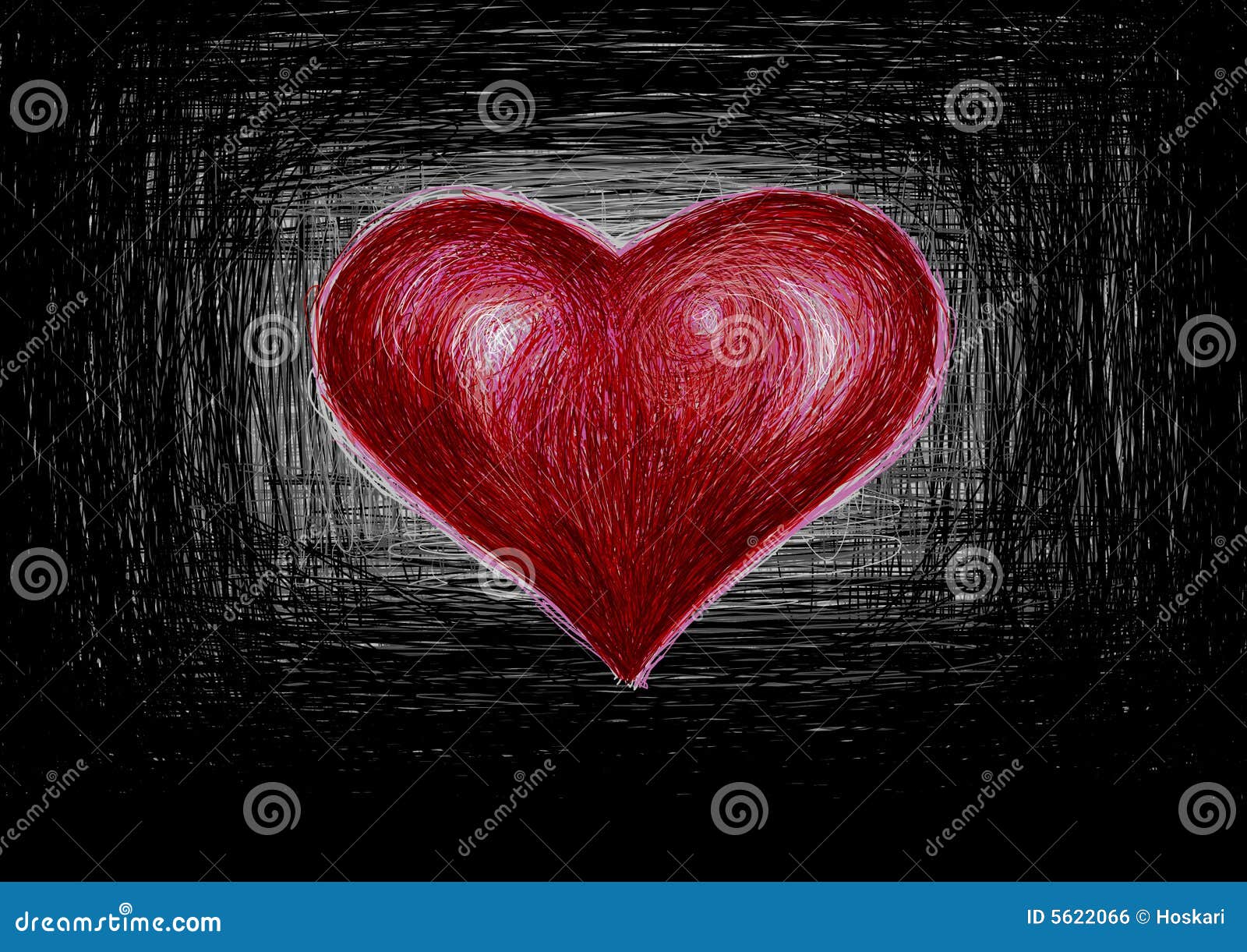 Handwritten red heart stock illustration. Illustration of white - 5622066