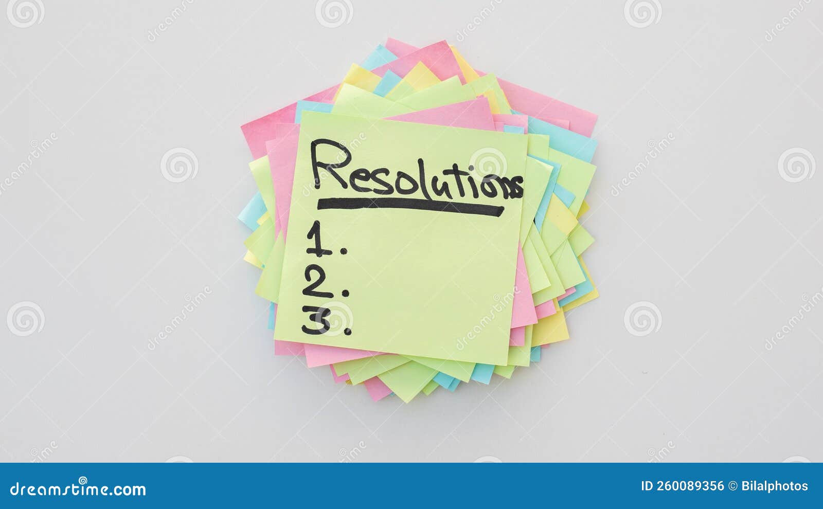Handwritten Resolutions List 1 2 3 on a Sticky Notes Stock Photo ...